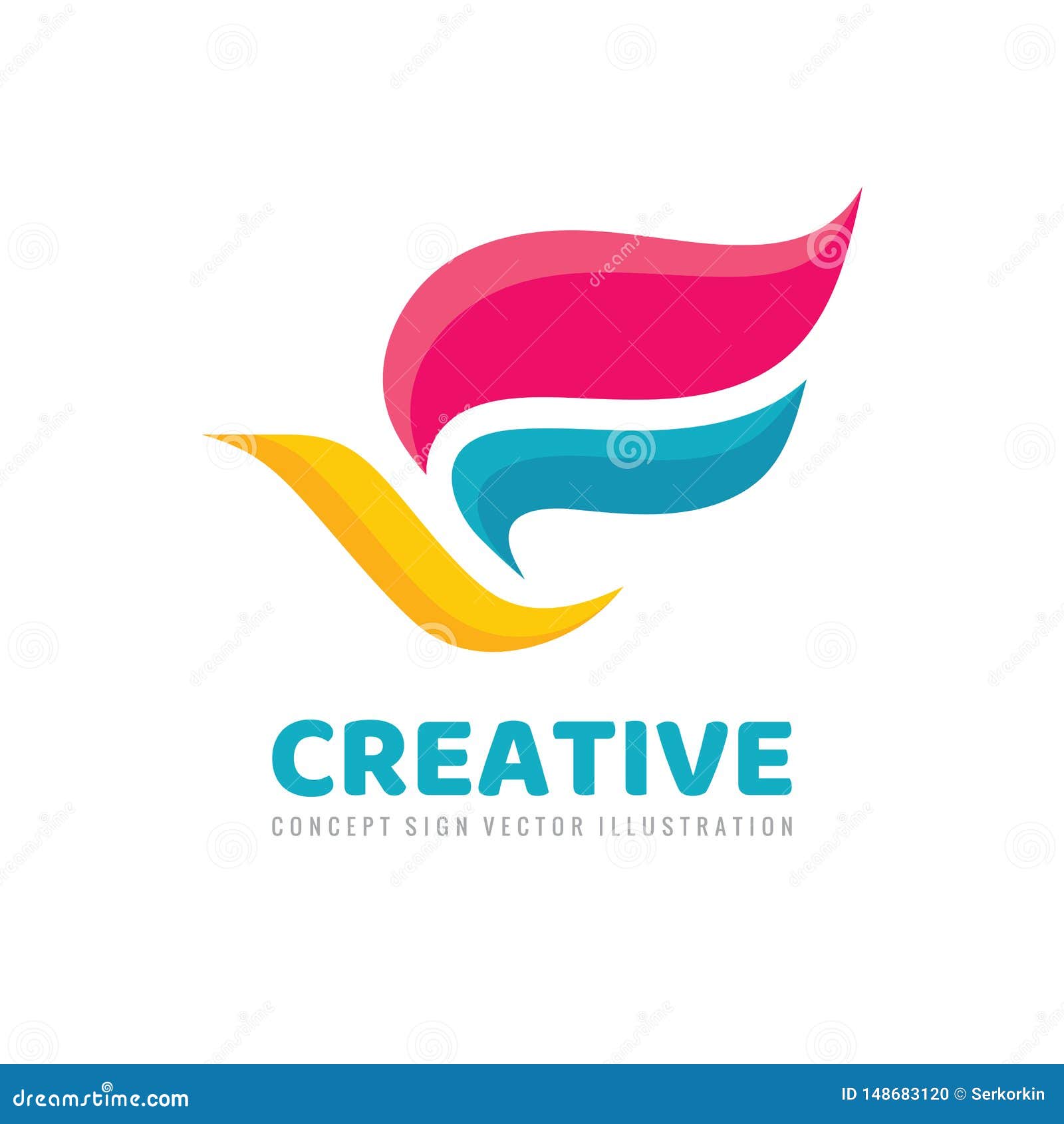 Creative Bird Logo Design. Colored Wings Abstract Sign Stock Vector ...