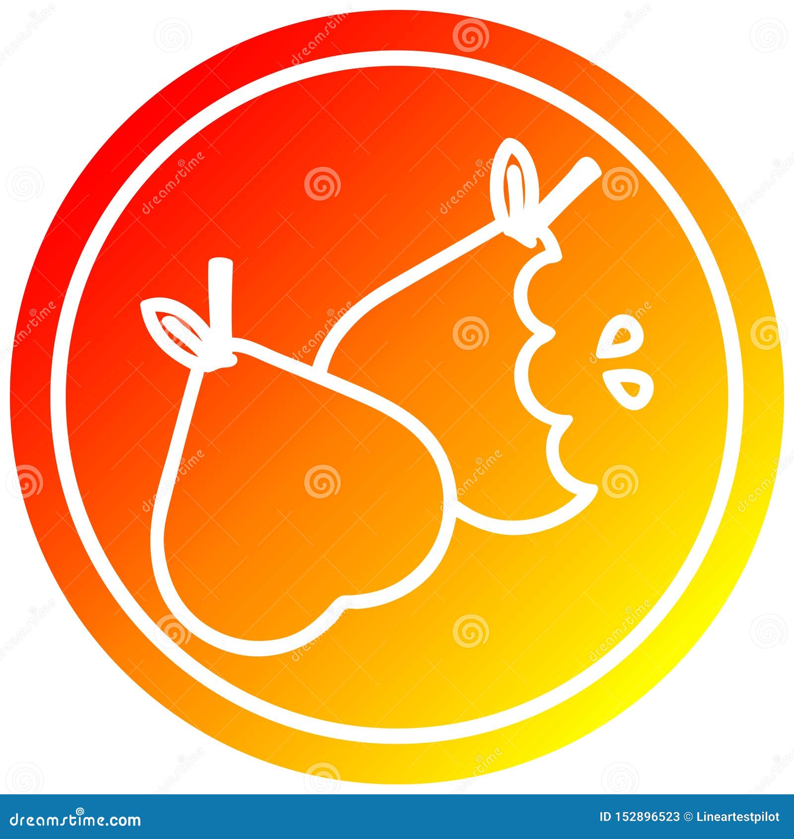 A Creative Bitten Pears Circular in Hot Gradient Spectrum Stock Vector ...