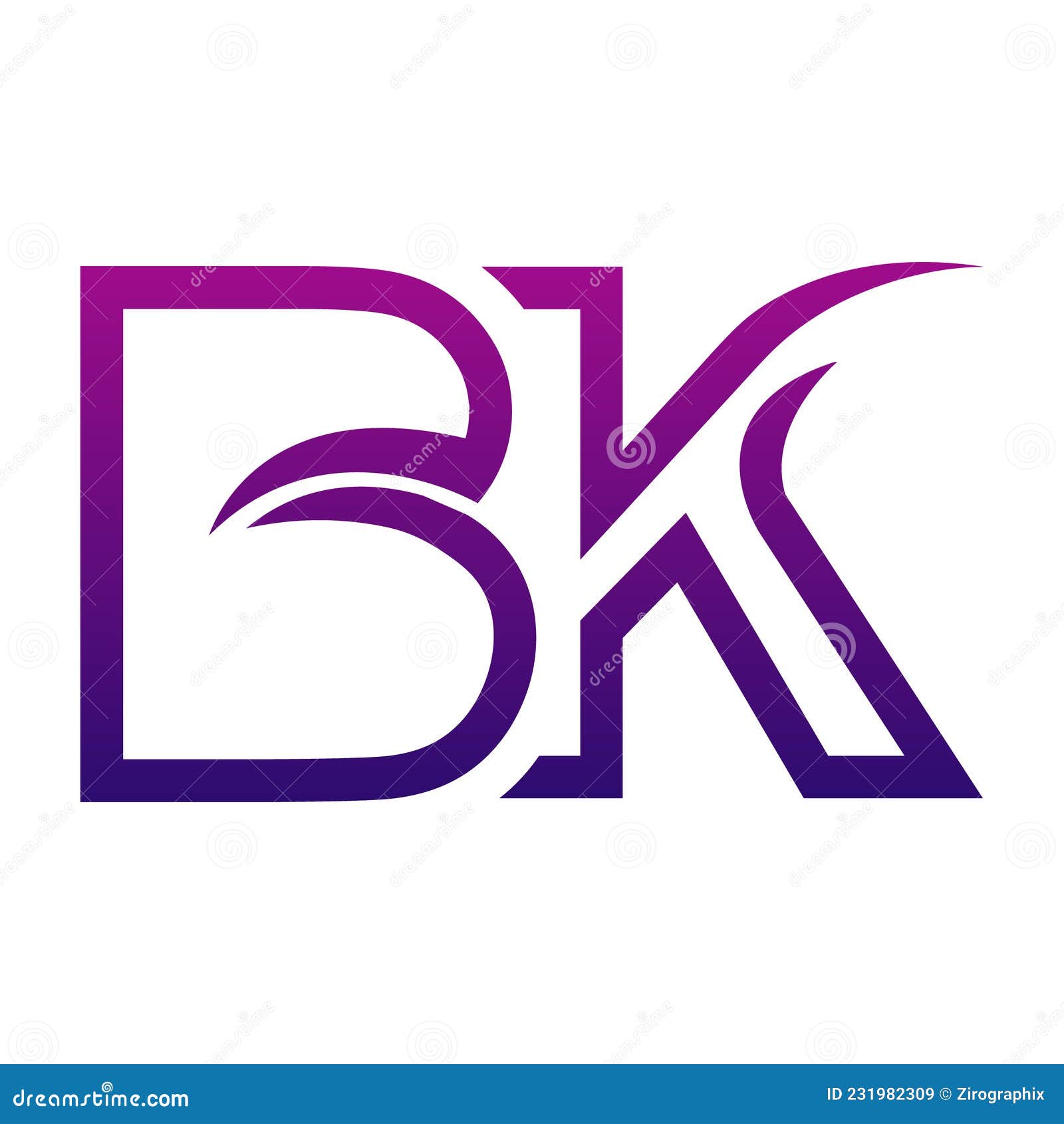 Creative BK Logo Icon Design Stock Vector - Illustration of letter ...
