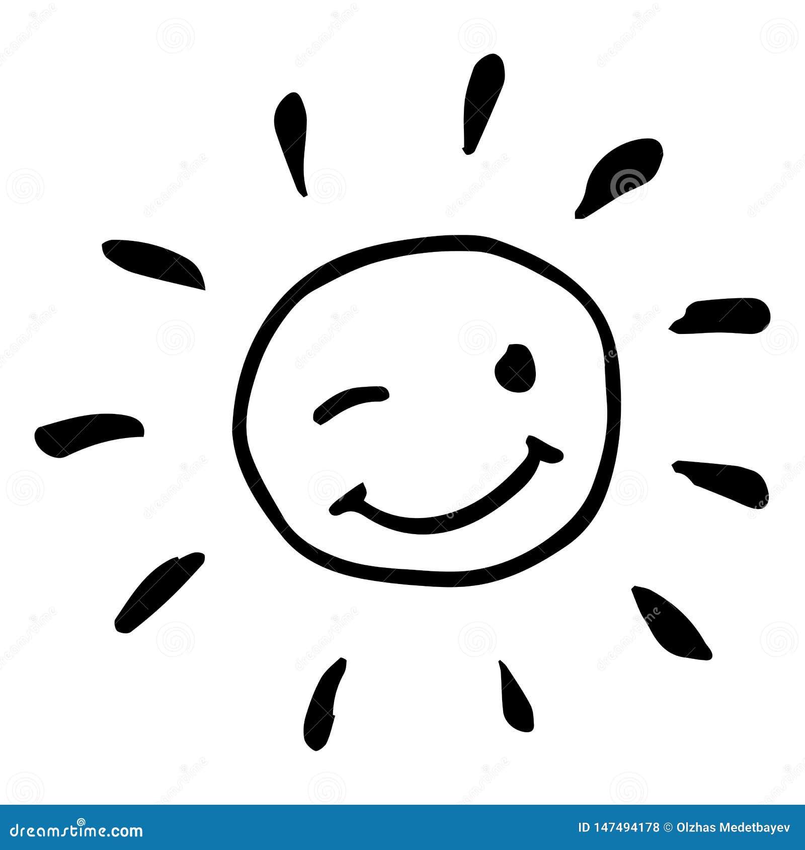 Winking Stick Figure With Hands Vector Illustration | CartoonDealer.com ...