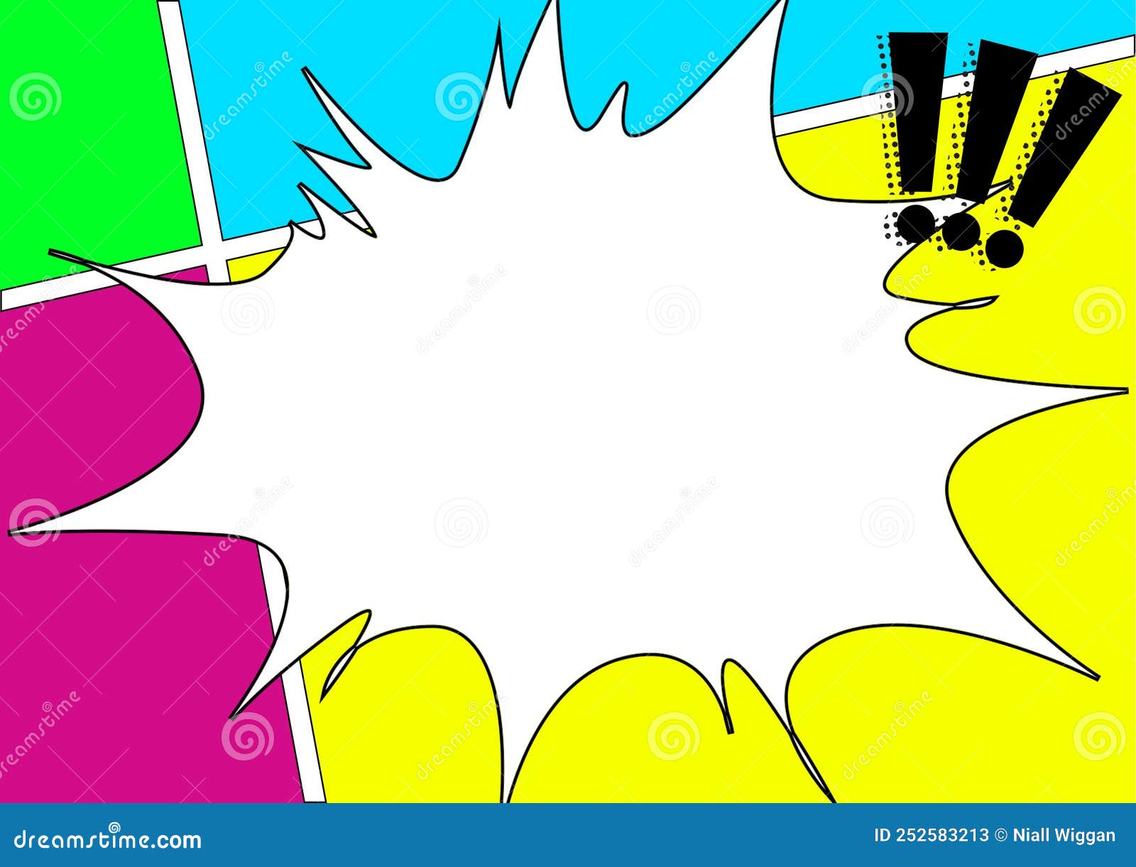 Creative Blank Explosion Blast Scream Speech Bubble with Exclamation ...