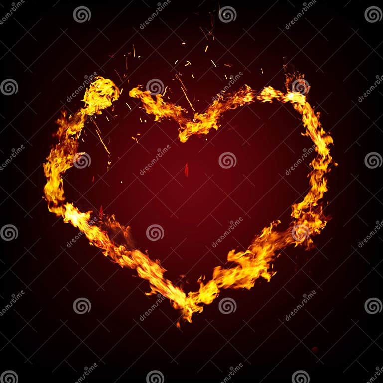Creative blazing heart stock illustration. Illustration of nature - 7563297