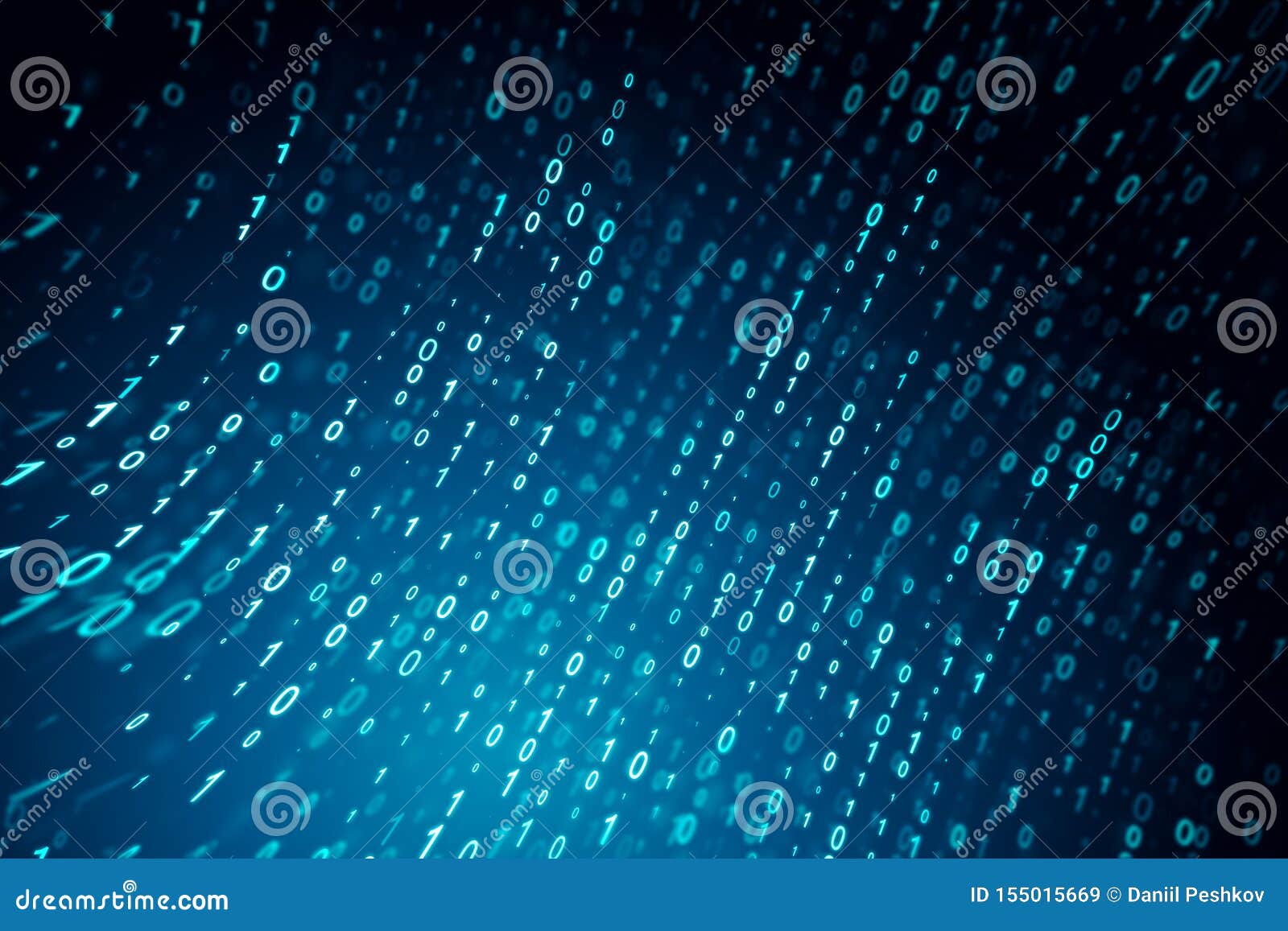 Creative Blue Binary Code Background Stock Illustration - Illustration ...