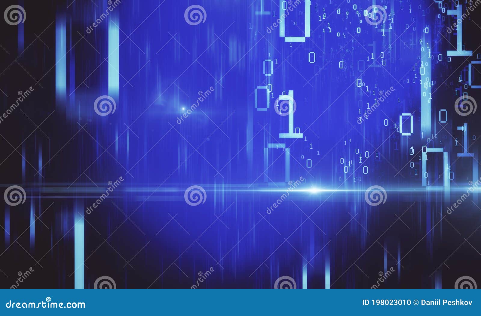 Creative Blue Binary Code Background Stock Illustration - Illustration ...