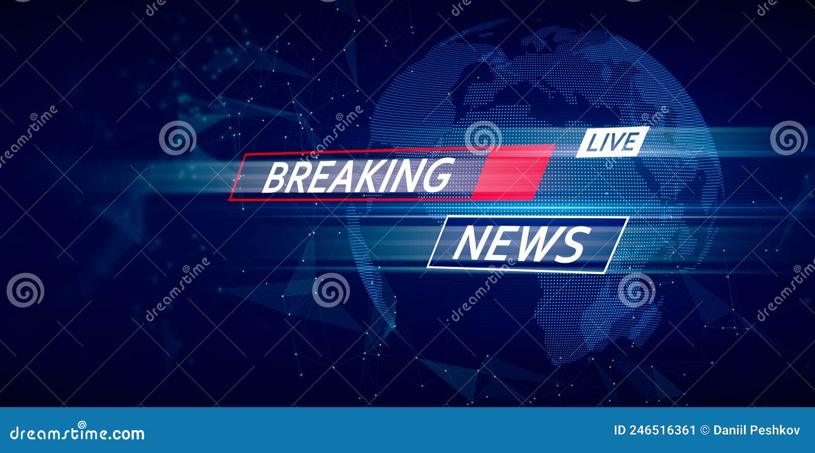 Creative Breaking News Pattern Backdrop with Globe. Headline ...