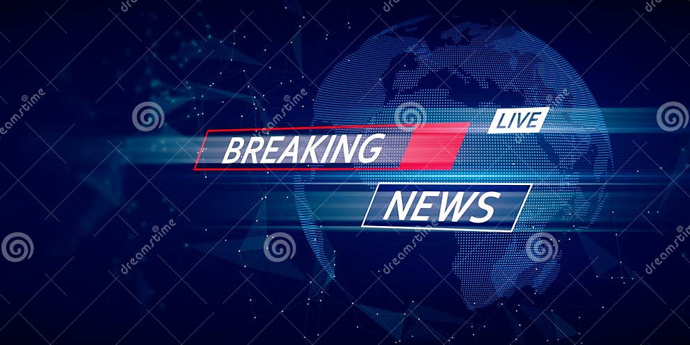Creative Breaking News Pattern Backdrop with Globe. Headline ...