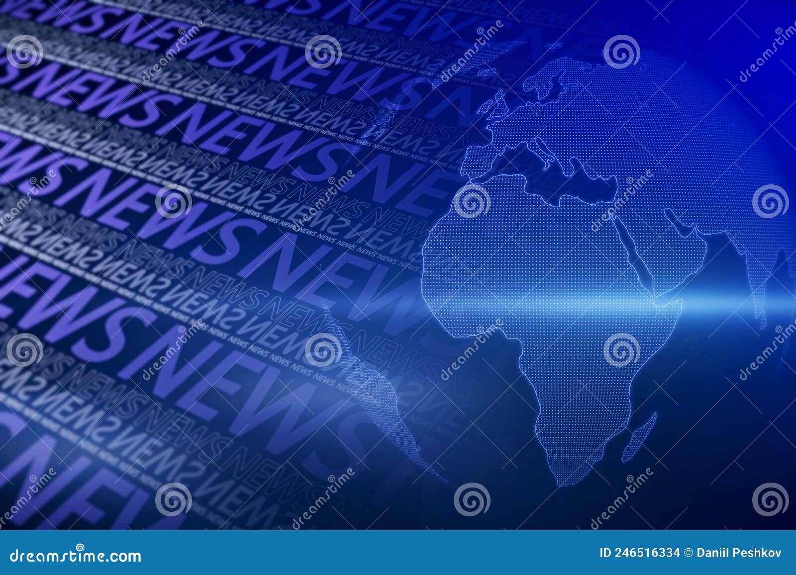 Creative Blue Breaking News Pattern Background with Globe. Headline ...