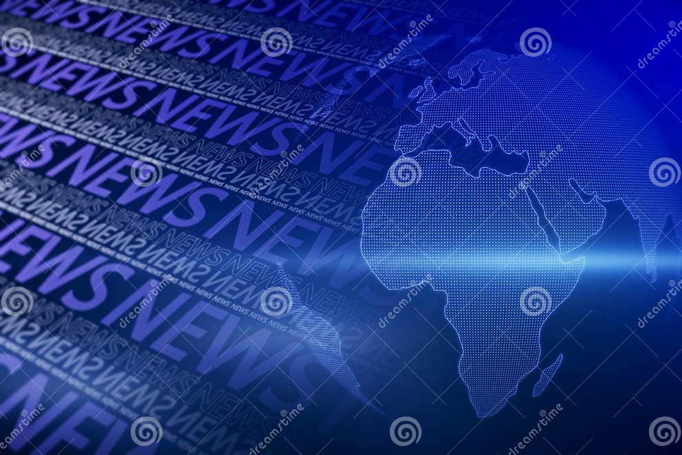Creative Blue Breaking News Pattern Background with Globe. Headline ...