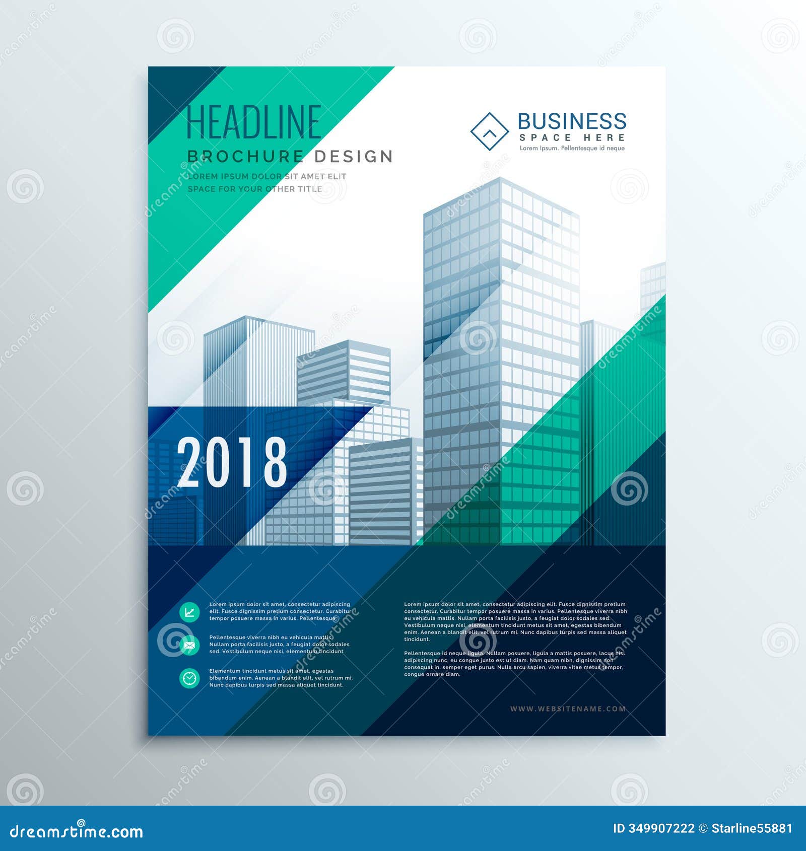 Creative Blue Brochure Design Template Design with Abstract Blue Lines ...