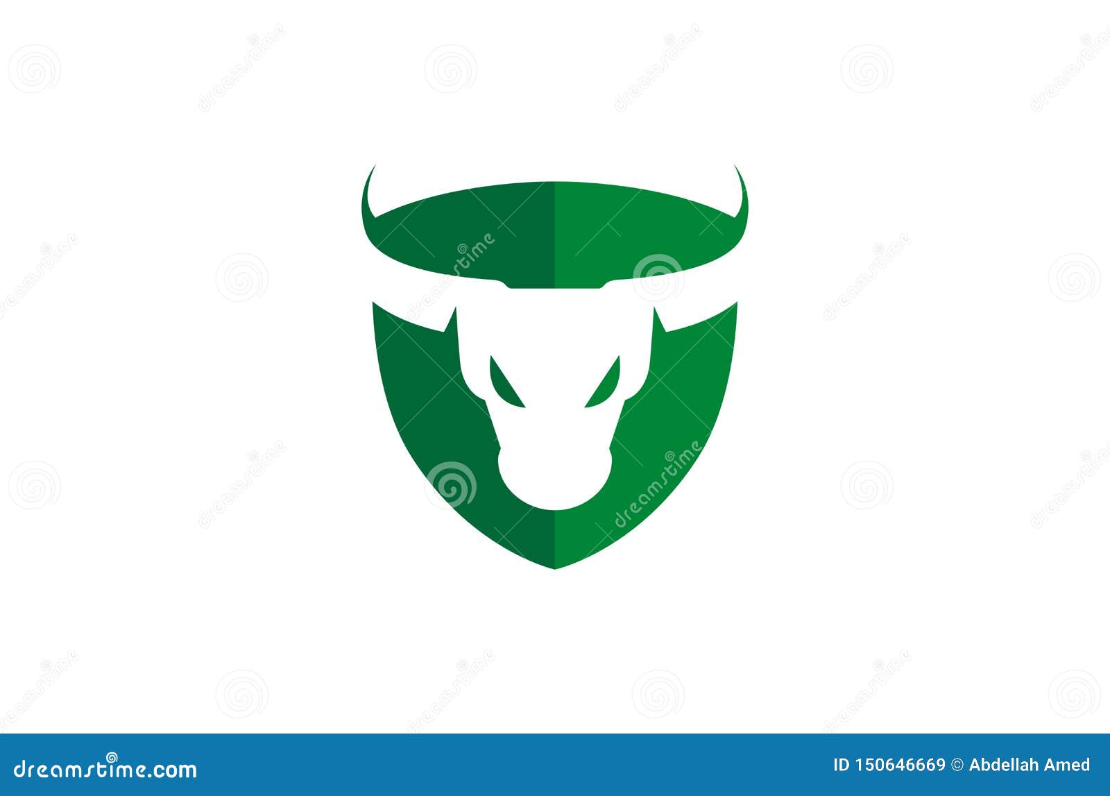 Creative Blue Bull Shield Logo Design Symbol Vector Illustration Stock ...