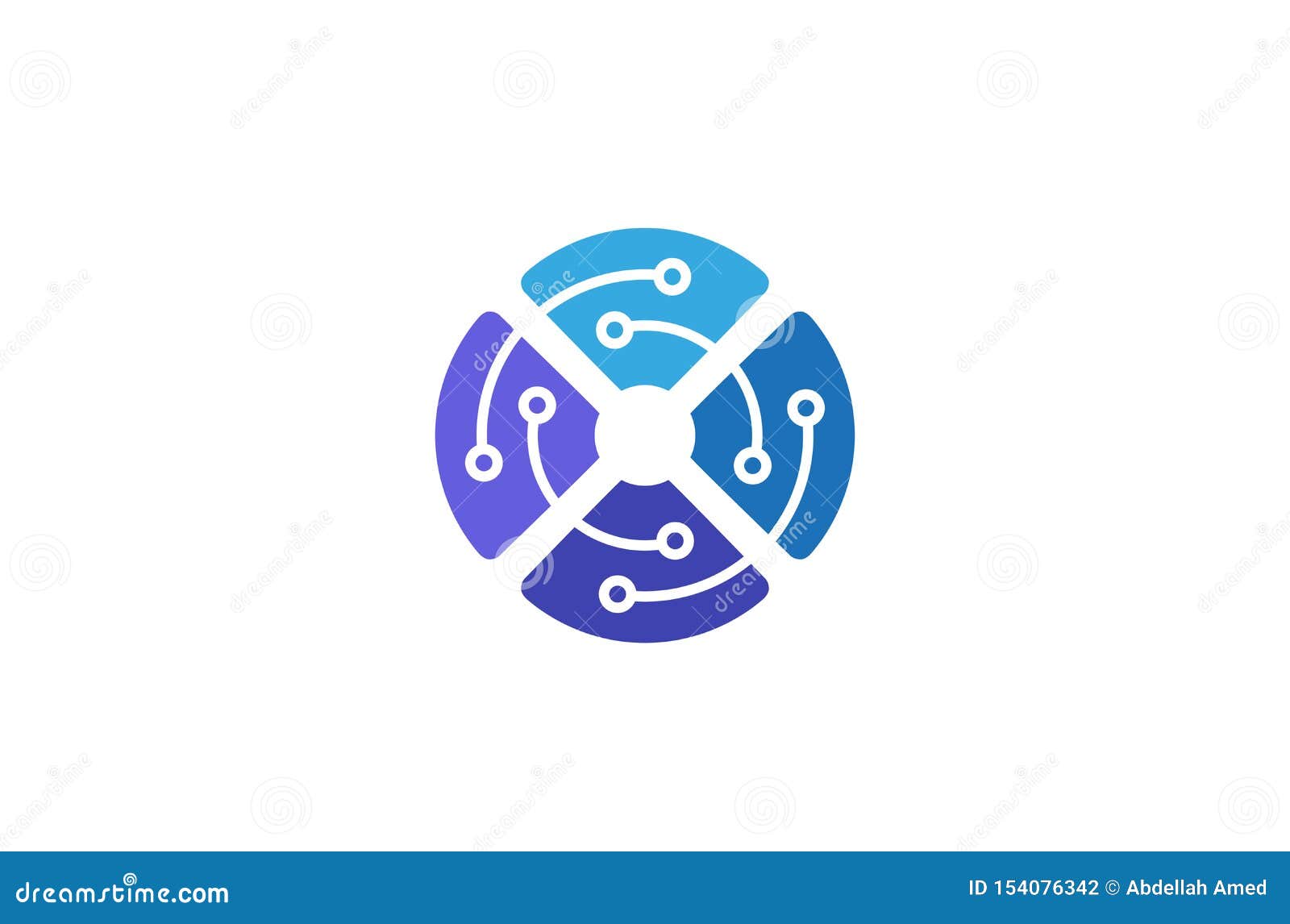 Creative Blue Circle Wire Technology Logo Design Vector Symbol ...