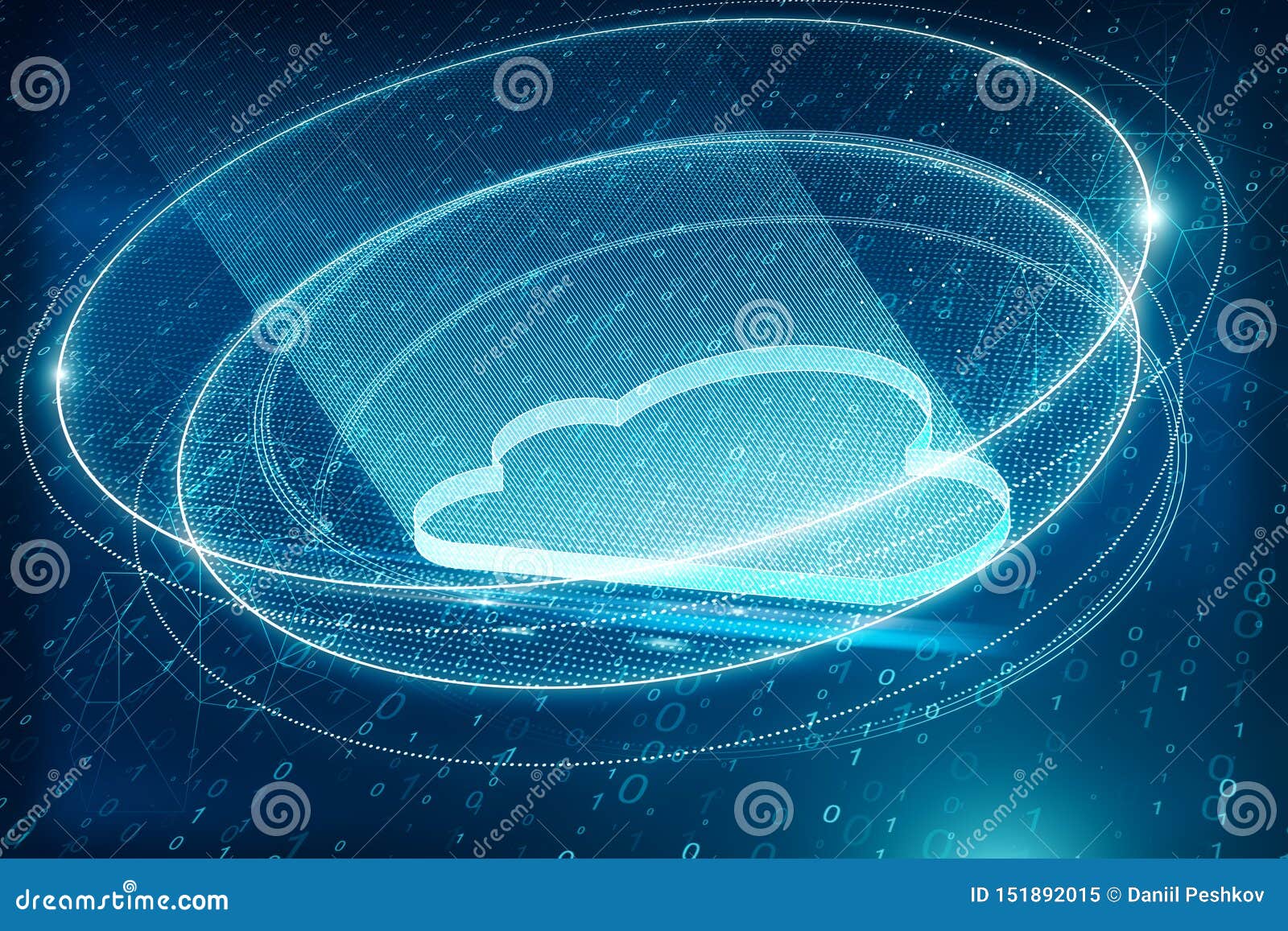 Creative Blue Cloud Computing Stock Illustration - Illustration of ...