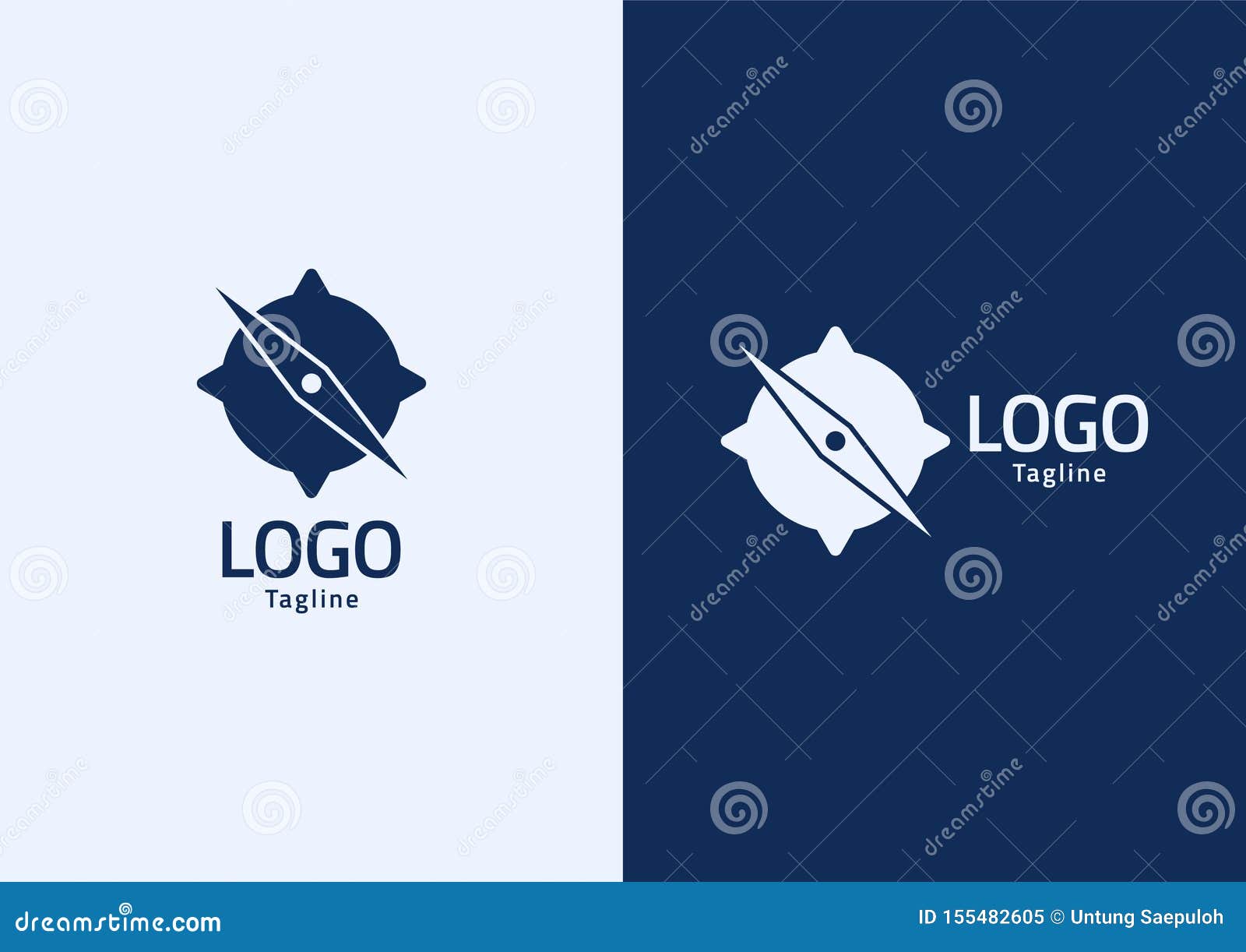 Creative Blue Compass Concept Logo Design Template Stock Vector ...