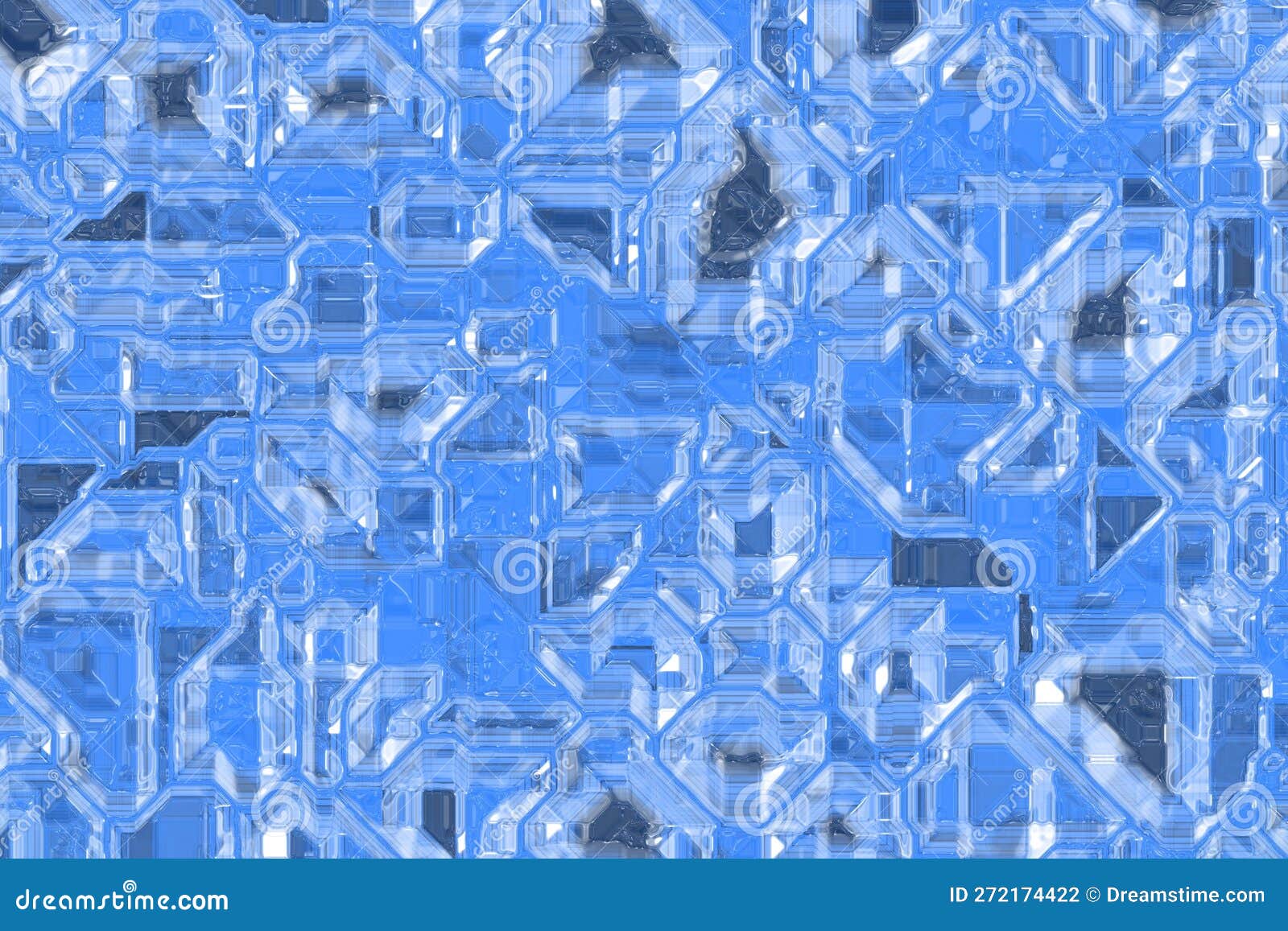 Creative Blue Digital Crystals Pattern Digitally Drawn Texture ...
