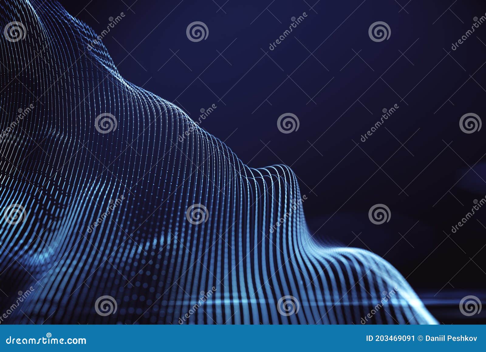 Creative Blue Digital Wave Background Stock Illustration - Illustration ...