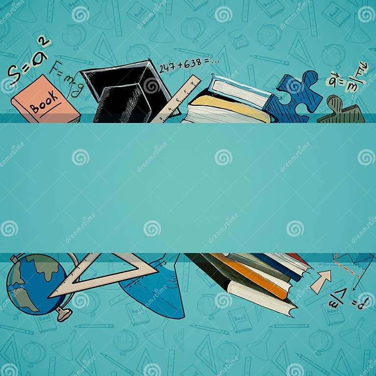 Creative Blue Education Background Stock Illustration - Illustration of ...