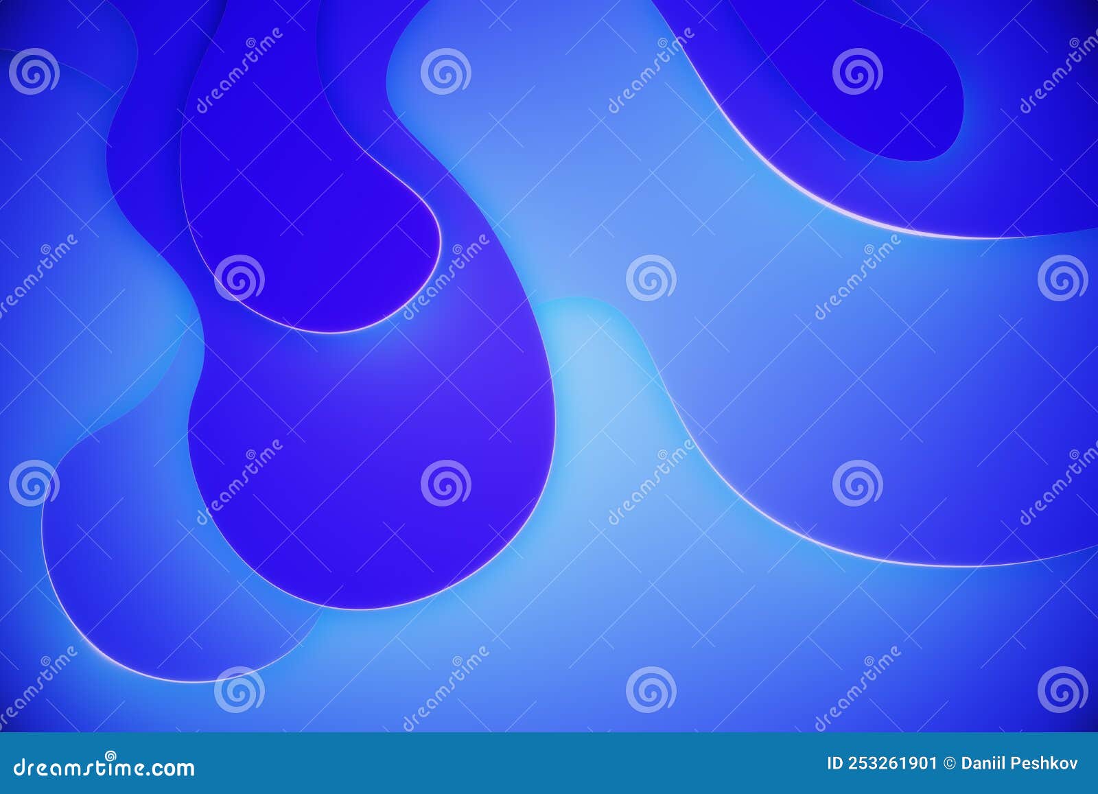Creative Blue Fantasy Backdrop with Waves and Lines. Design and Landing ...
