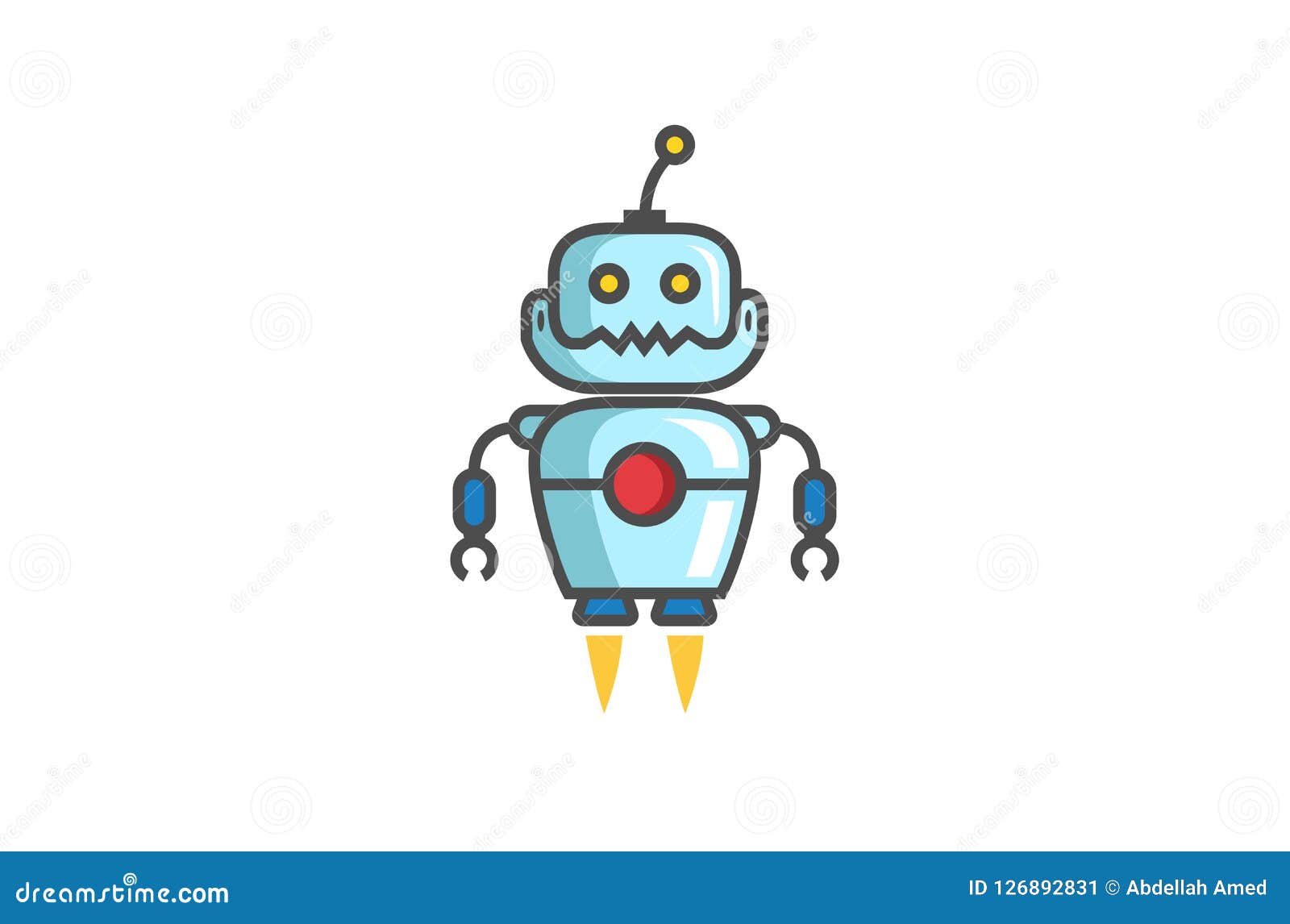 Creative Blue FLying Robot Logo Stock Vector - Illustration of humanoid ...
