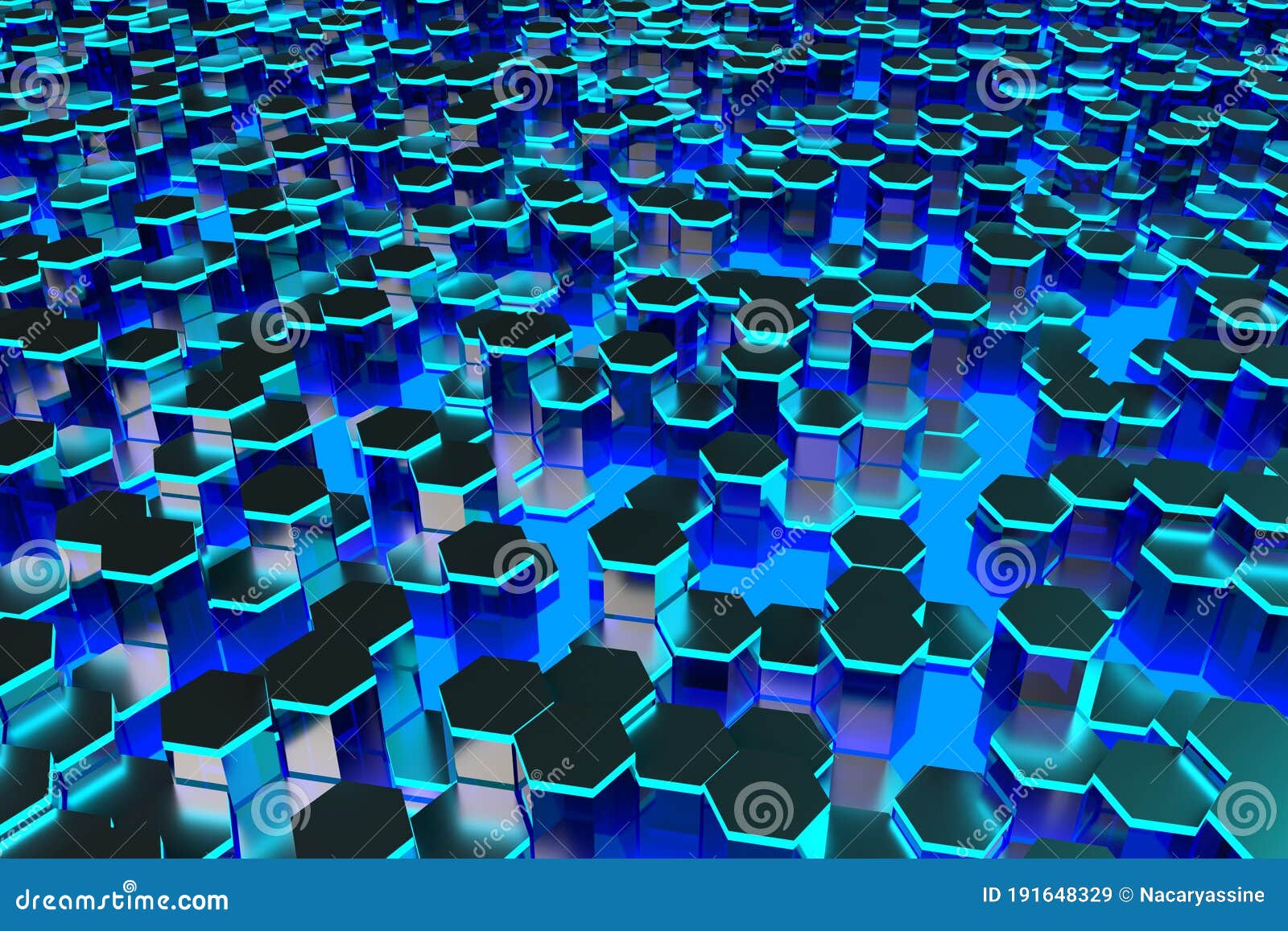 Creative Blue Hexagon Wallpaper. Design and Mosaic Concept. 3D ...