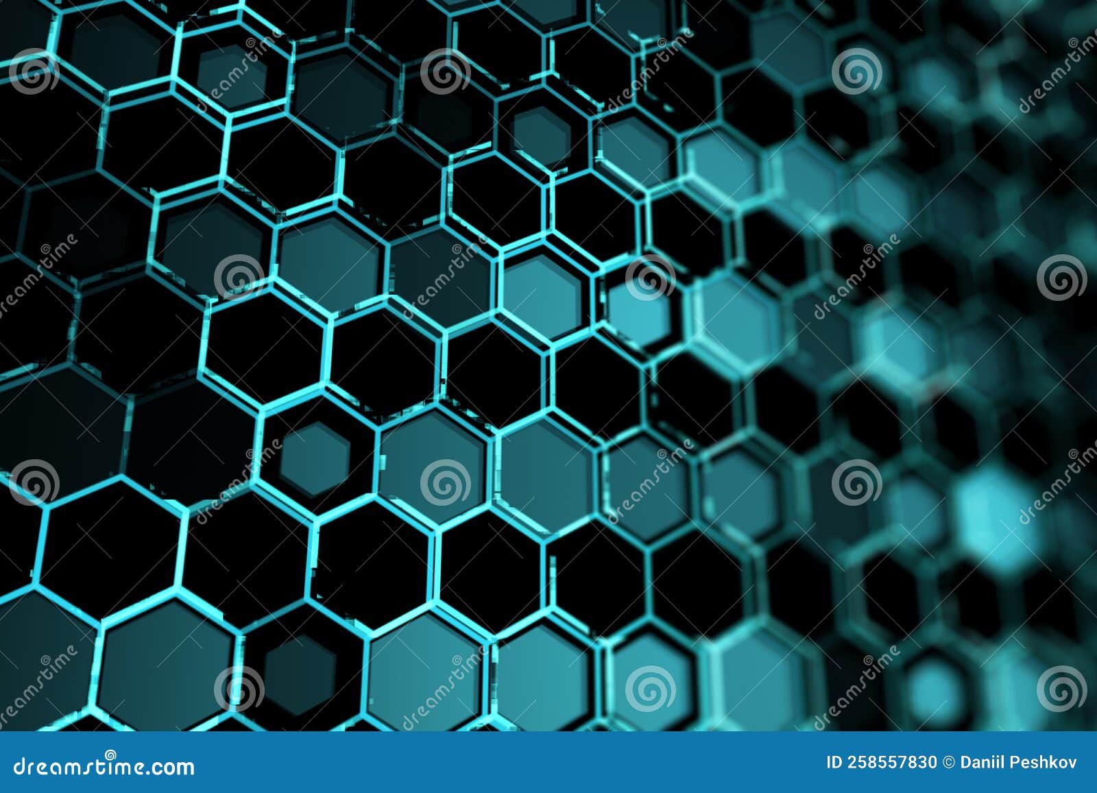 Creative Blue Hexagonal Backdrop. Technology, Design and Landing Page ...