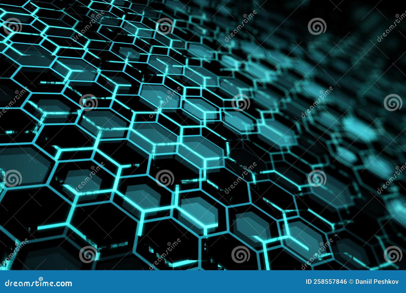 Creative Blue Hexagonal Wallpaper. Technology, Design and Landing Page ...