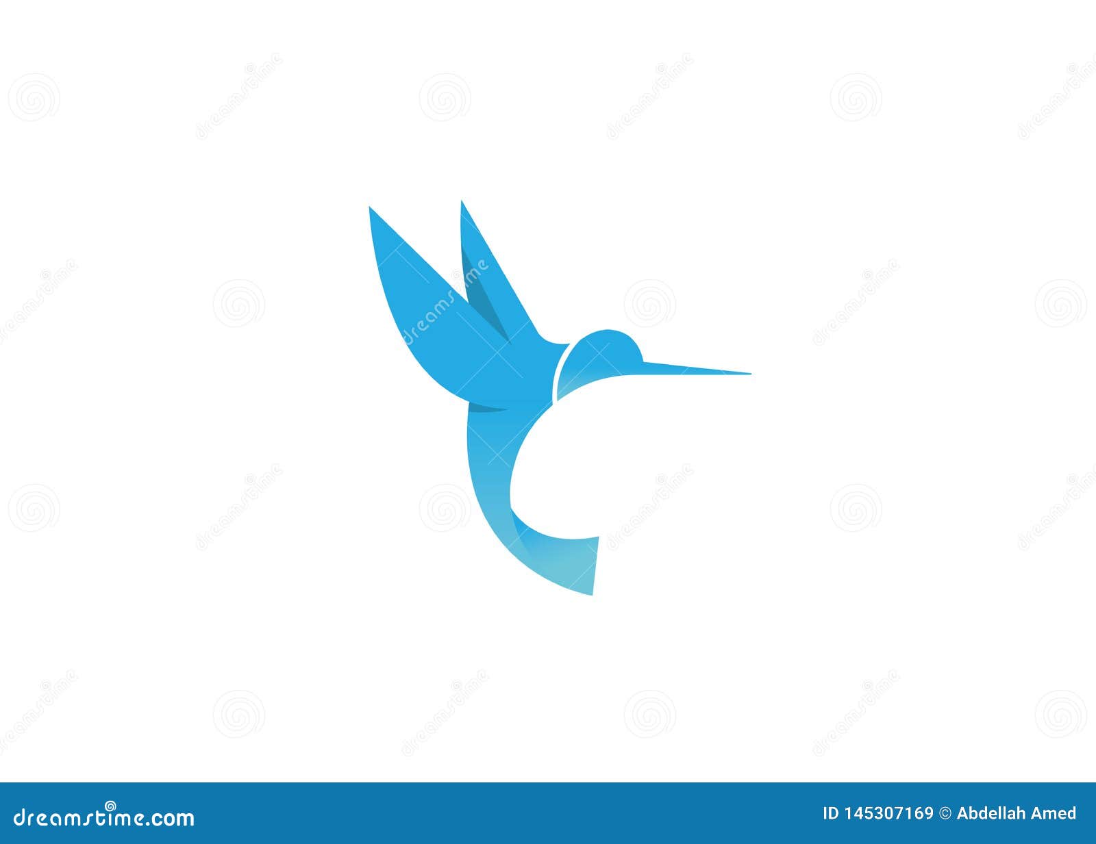 Creative Blue Hummingbird Logo Stock Vector - Illustration of icon ...