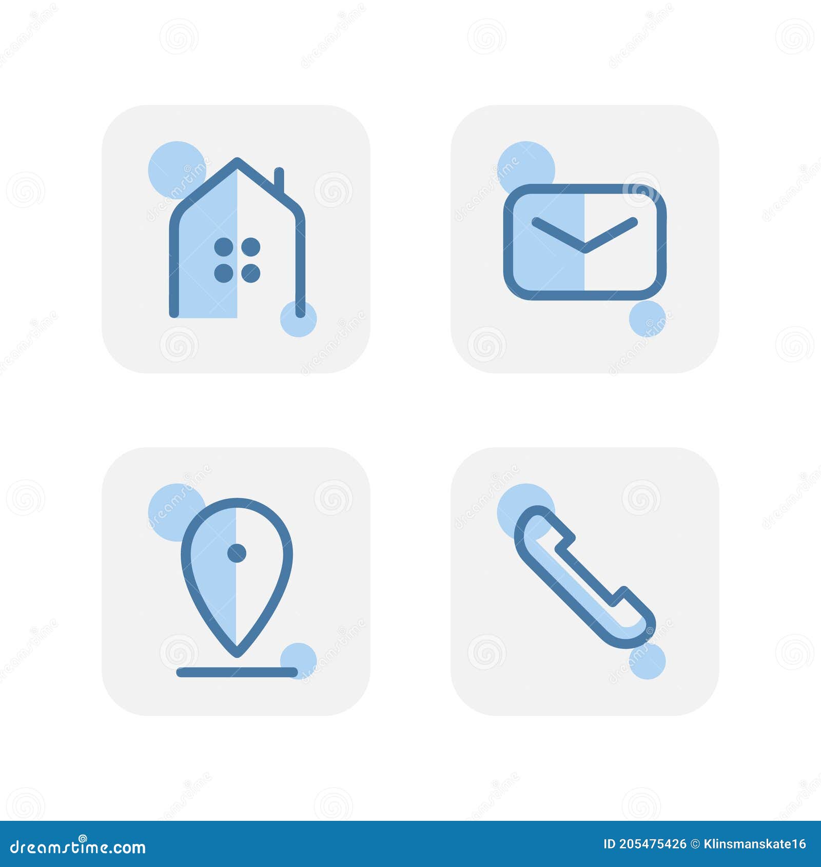 Creative Blue Icons Design Collection for Business Card Stock ...