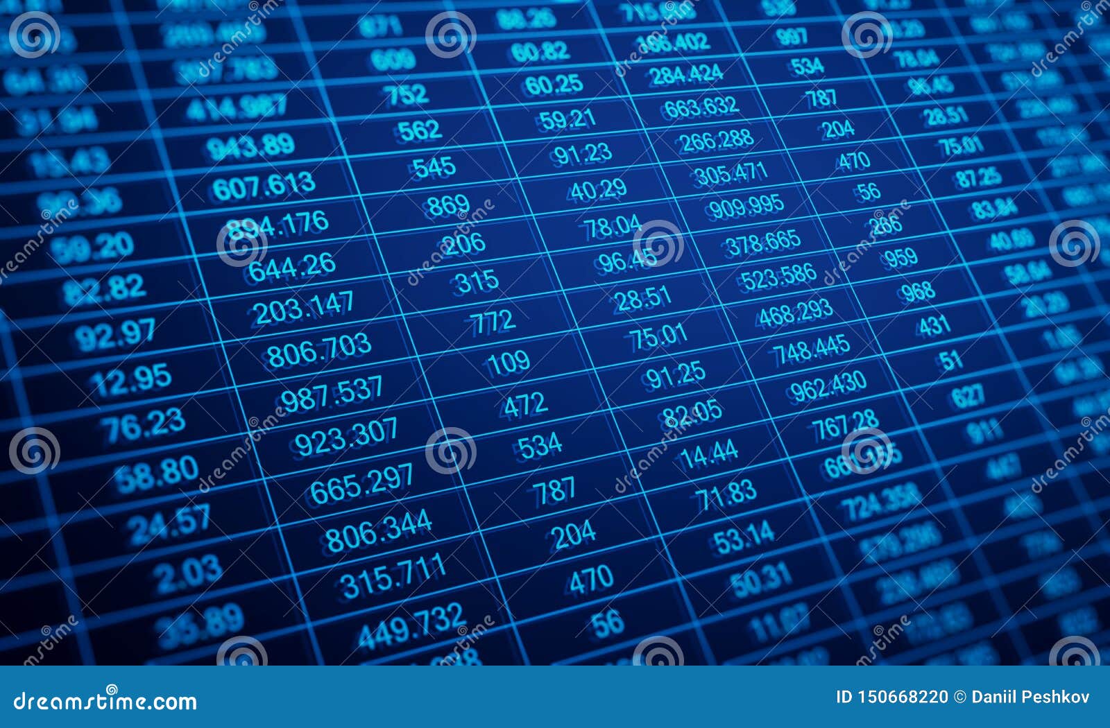 Creative blue index grid stock illustration. Illustration of exchange ...