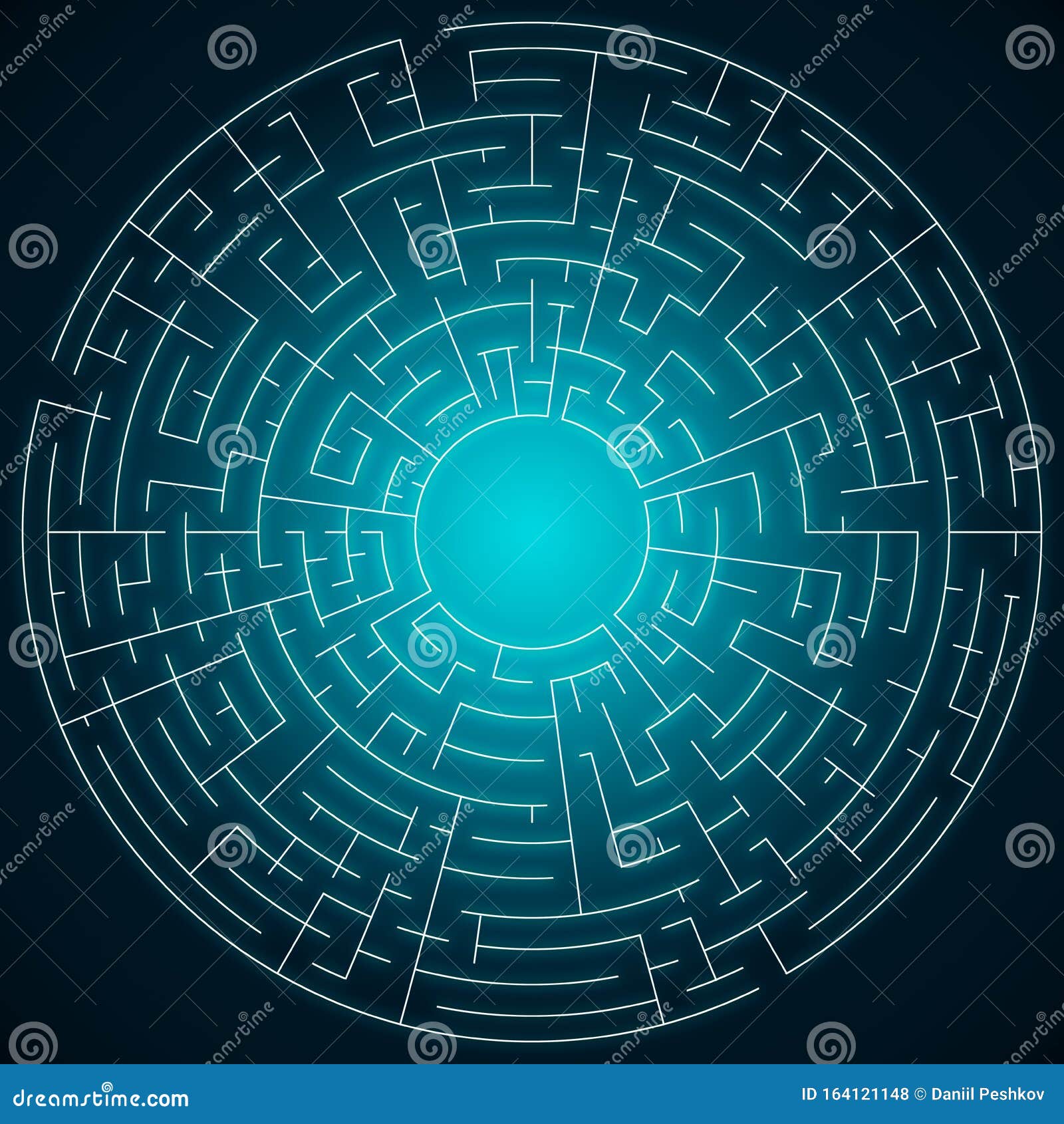 CReative Blue Labyrinth Backdrop Stock Illustration - Illustration of ...