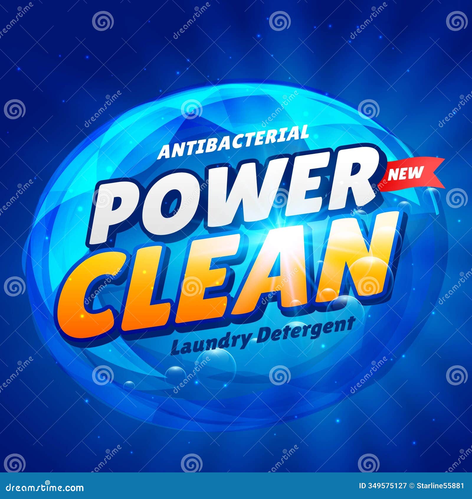 Creative Blue Laundry Detergent Product Packaging Design Stock Vector ...