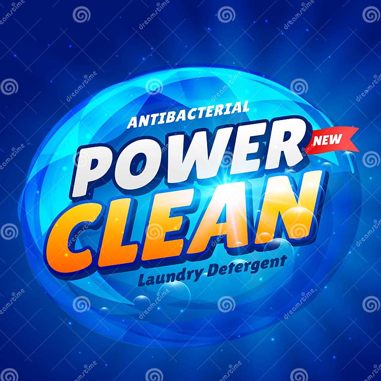 Creative Blue Laundry Detergent Product Packaging Design Stock Vector ...