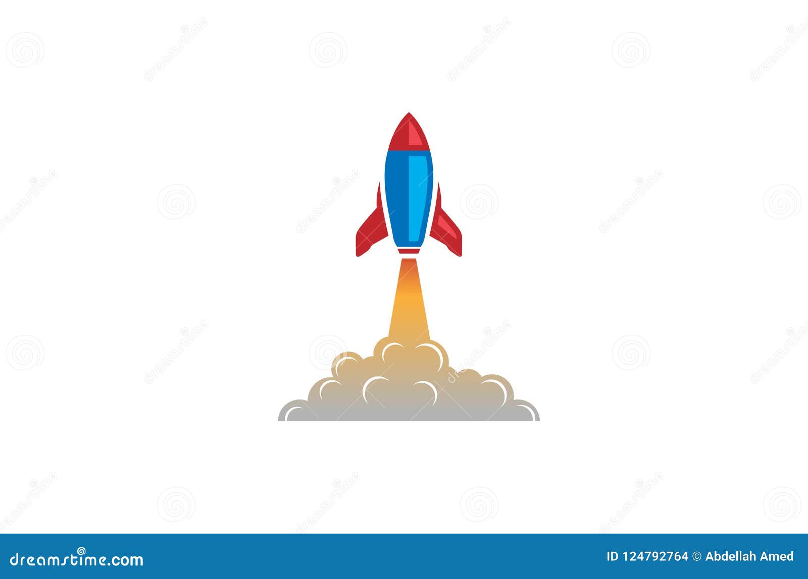 Creative Blue Rocket Launch Logo Stock Vector - Illustration of rocket ...
