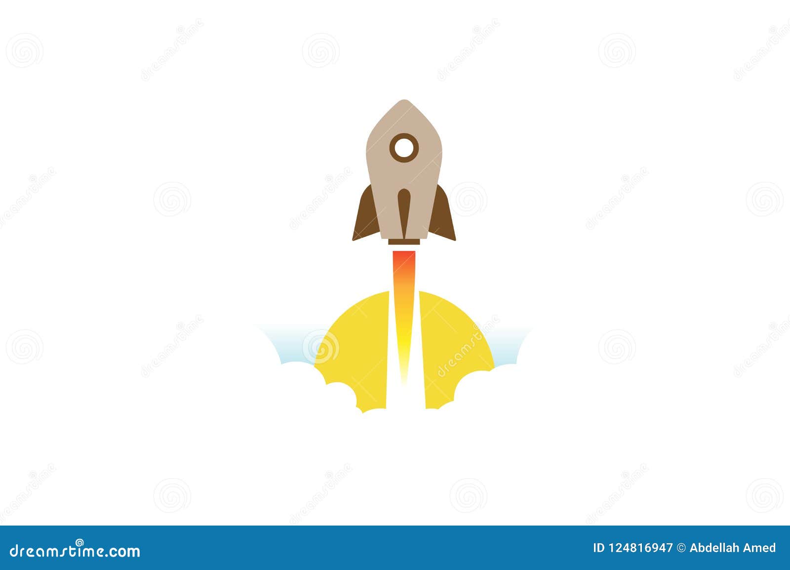 Creative Blue Rocket Sun Logo Stock Vector - Illustration of mission ...