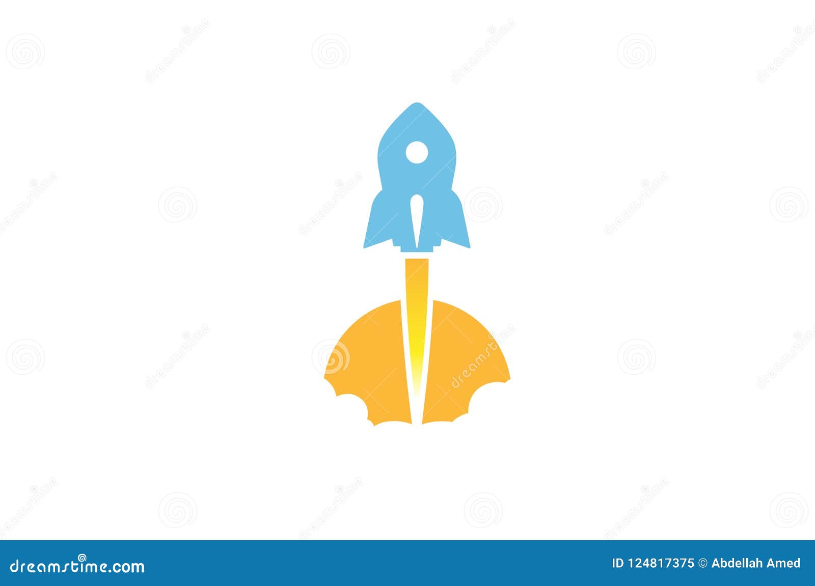 Creative Blue Rocket Sun Logo Stock Vector - Illustration of concept ...