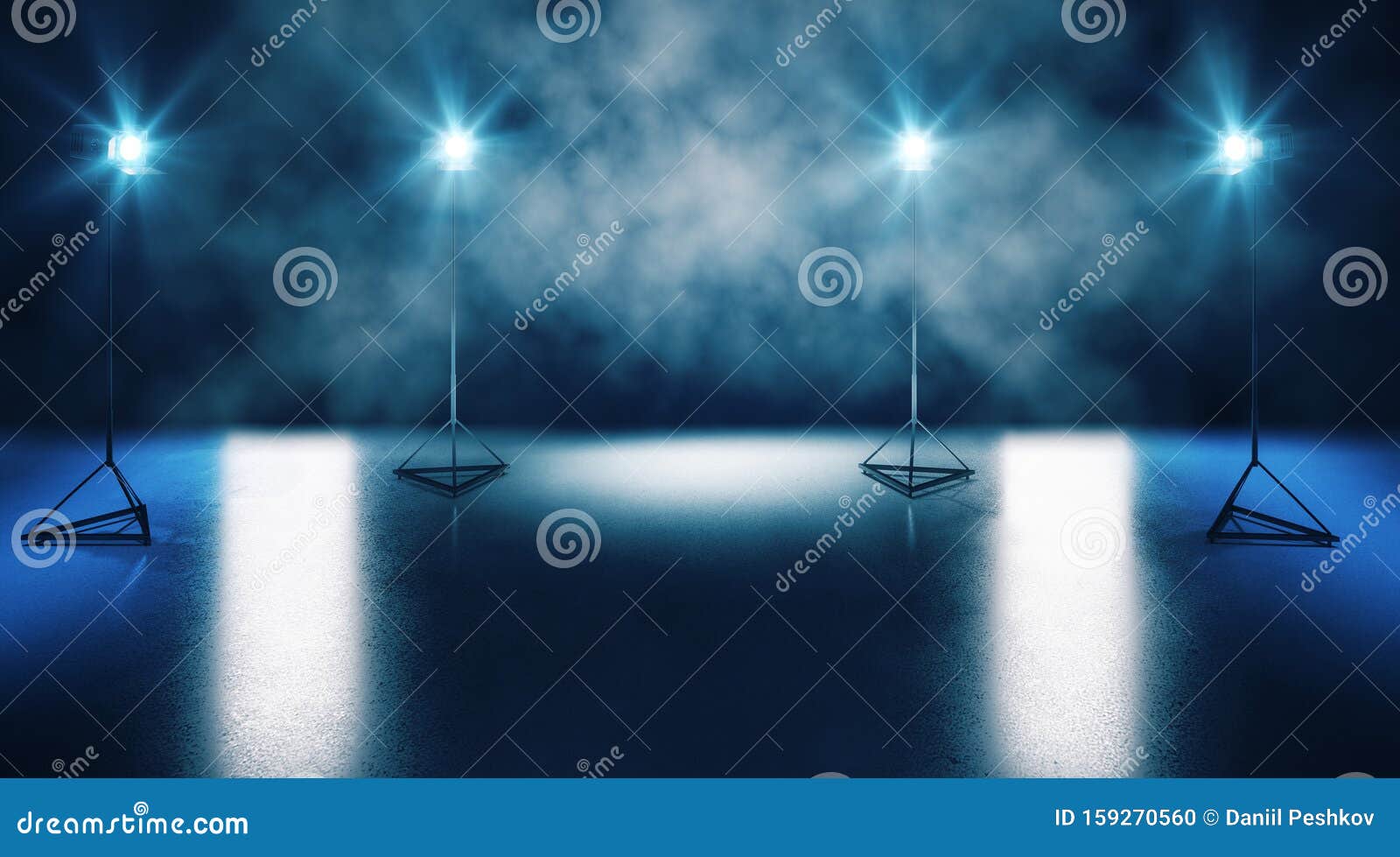 Creative blue stage stock illustration. Illustration of inside - 159270560