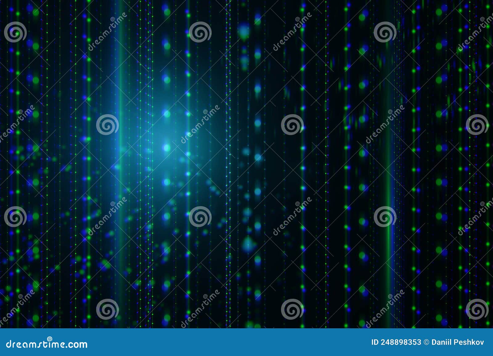 Creative Blue Tech Lines and Blurry Circles Background. Technology and ...