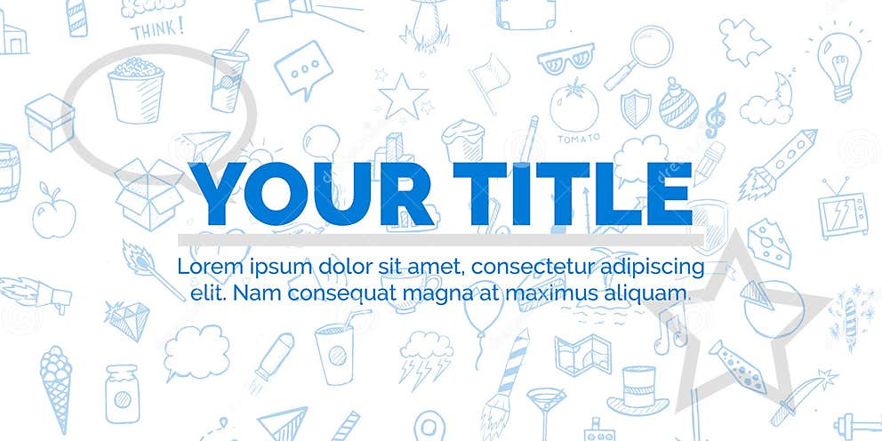 Creative Blue Text Your Title on White Background with Star and Speech ...