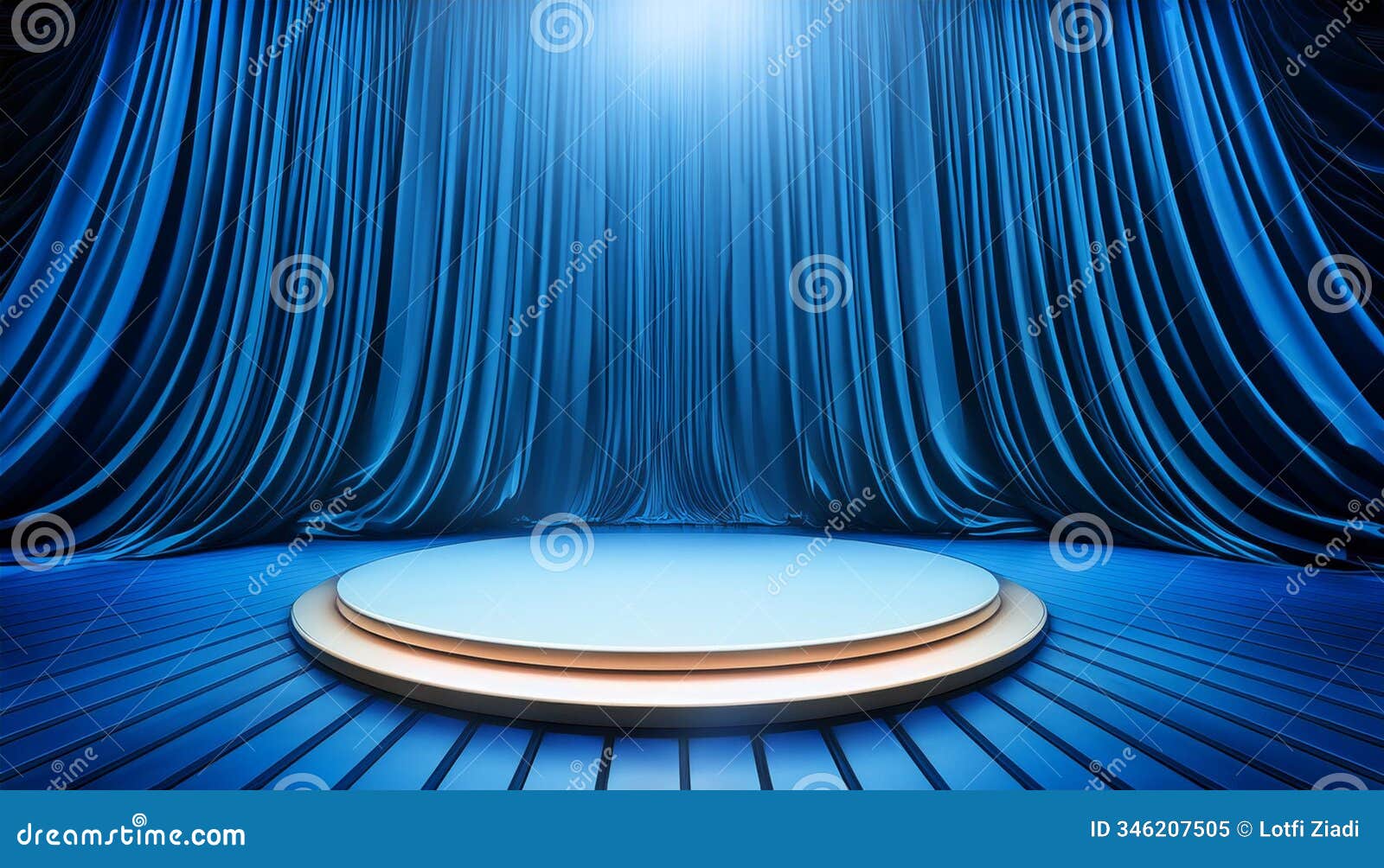 Creative Blue Theater Stage Design with Empty Mock Up Place ...