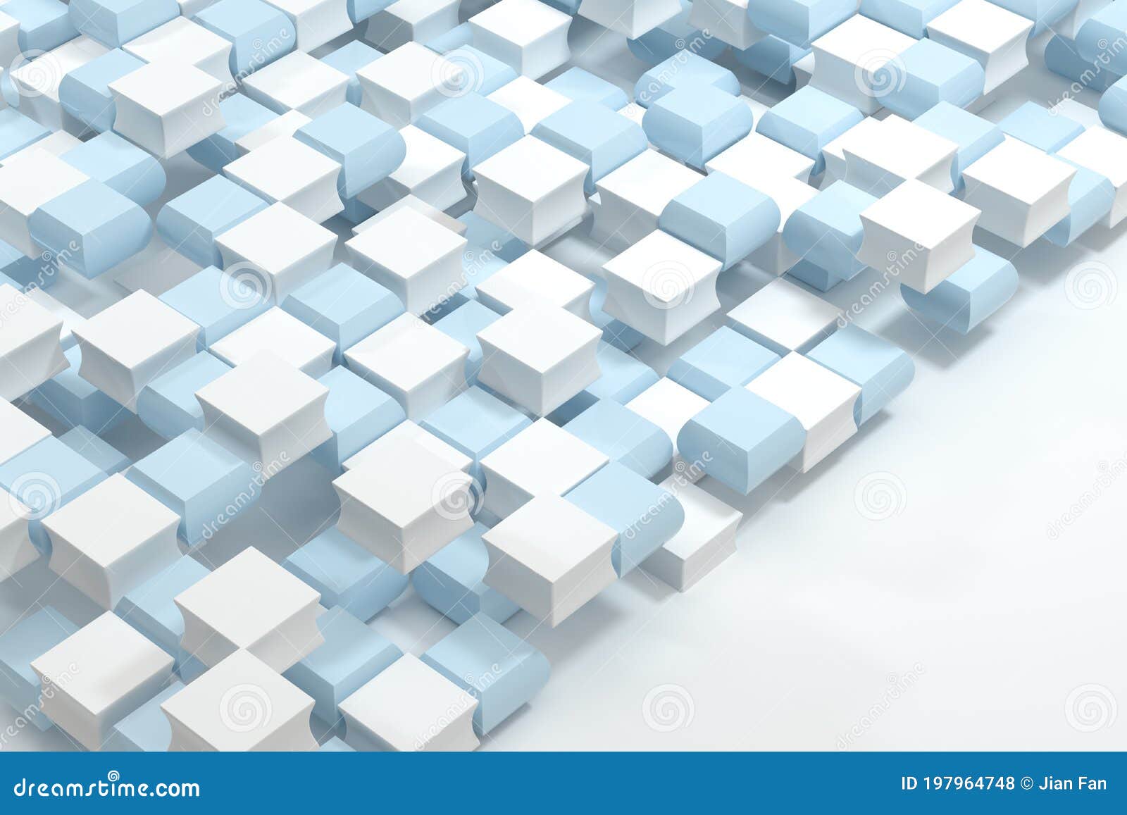 Creative Blue and White Cubes Background, 3d Rendering Stock ...