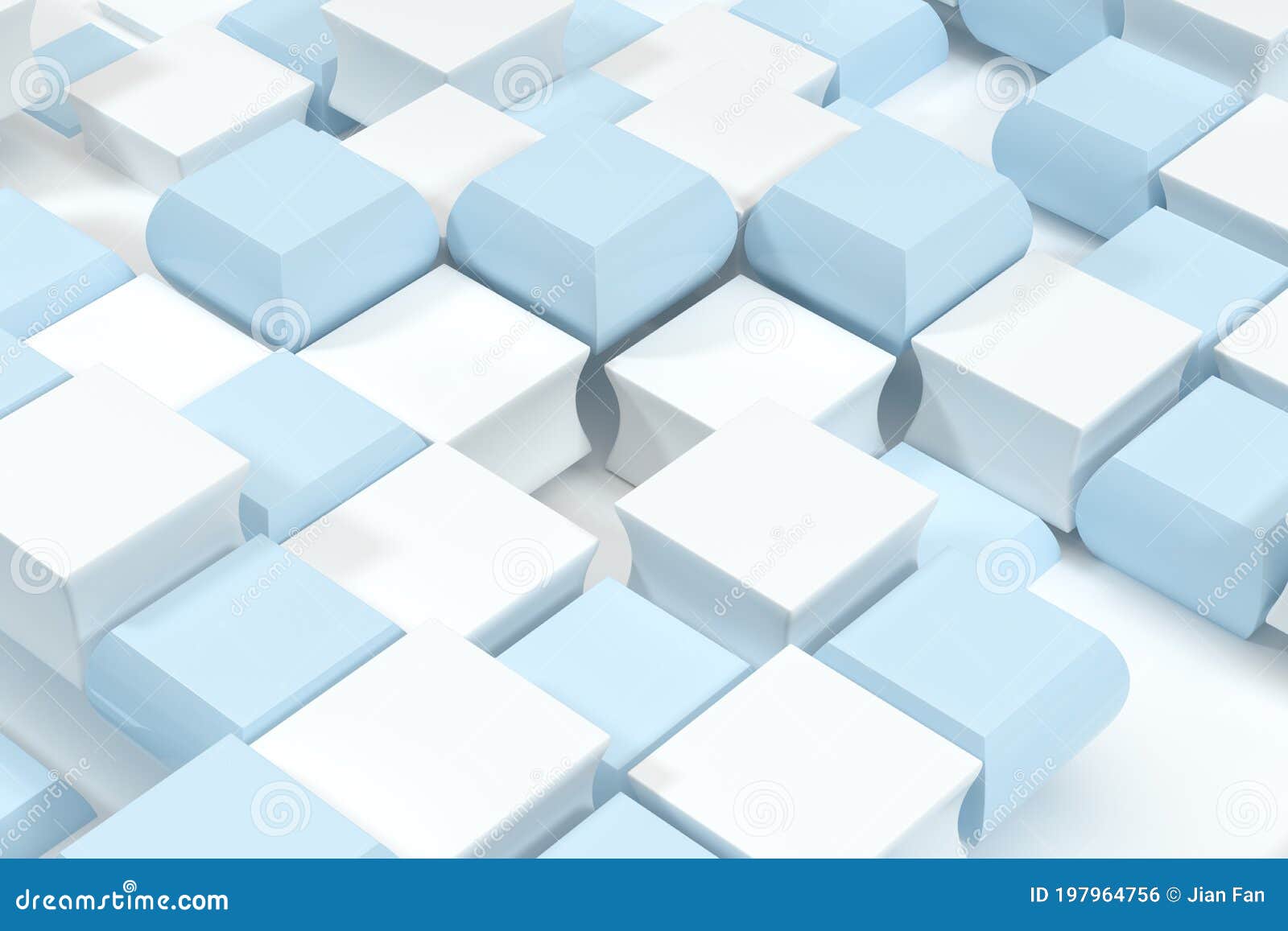Creative Blue and White Cubes Background, 3d Rendering Stock ...