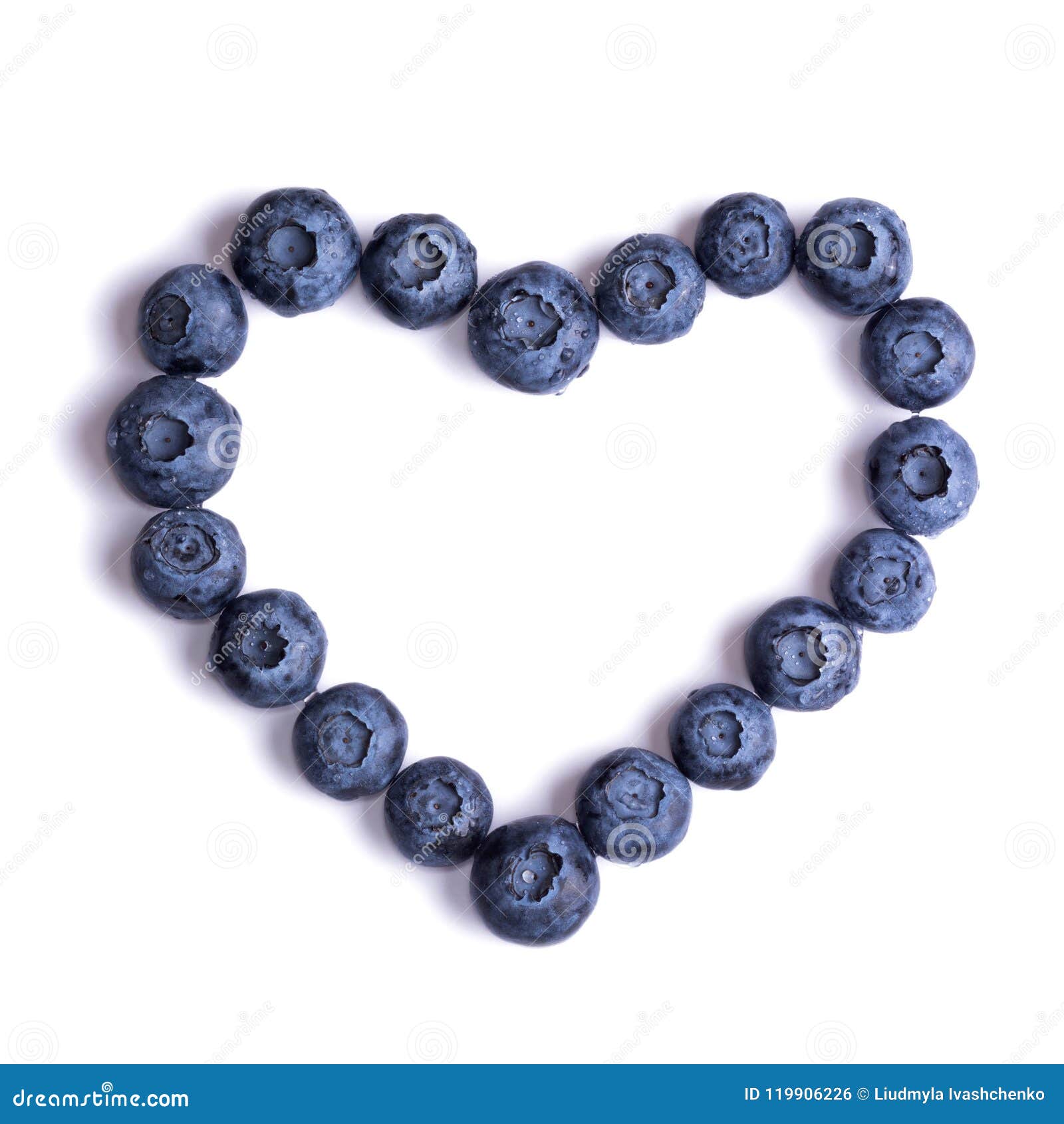 Creative Blueberries in the Shape of Heart Isolated on a White ...