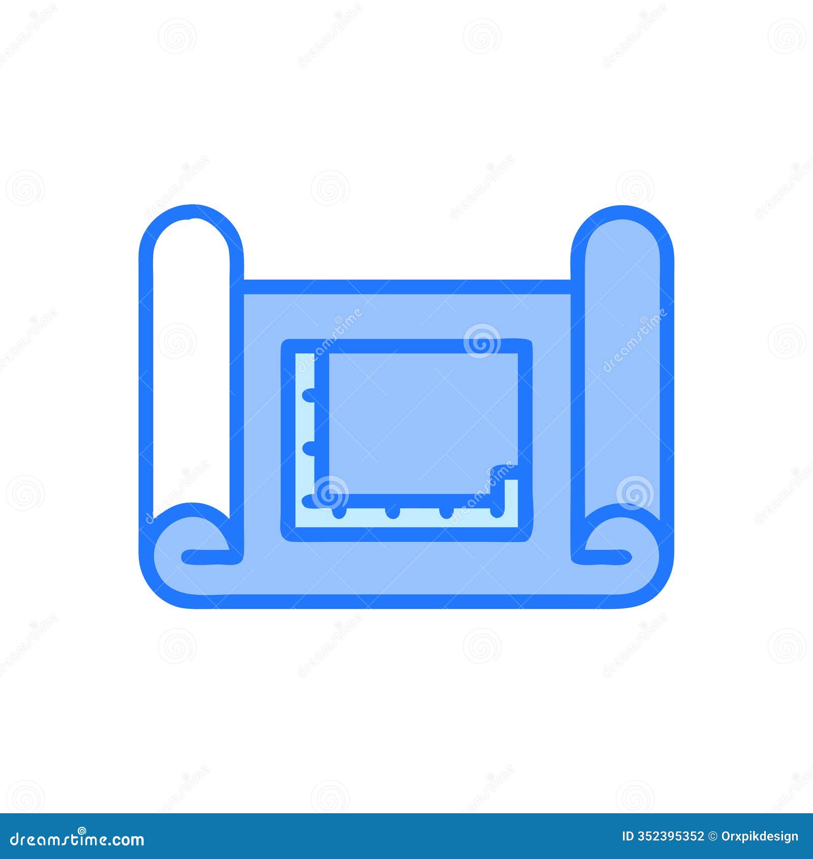 Creative Blueprint Roll Icon Representation Stock Illustration ...