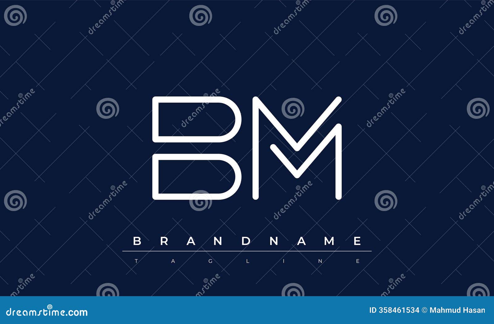 Creative BM Letter Initial Logo Vector Image Stock Vector ...