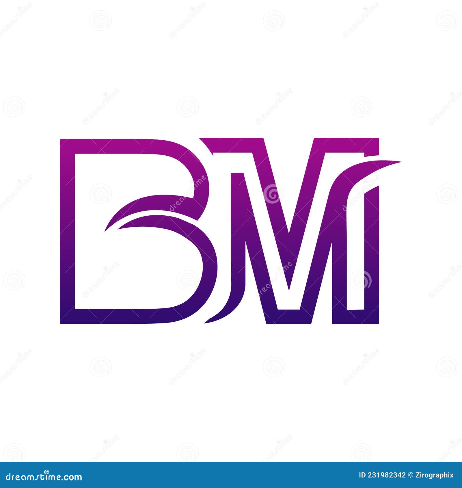 Creative BM Logo Icon Design Stock Vector - Illustration of cutting ...
