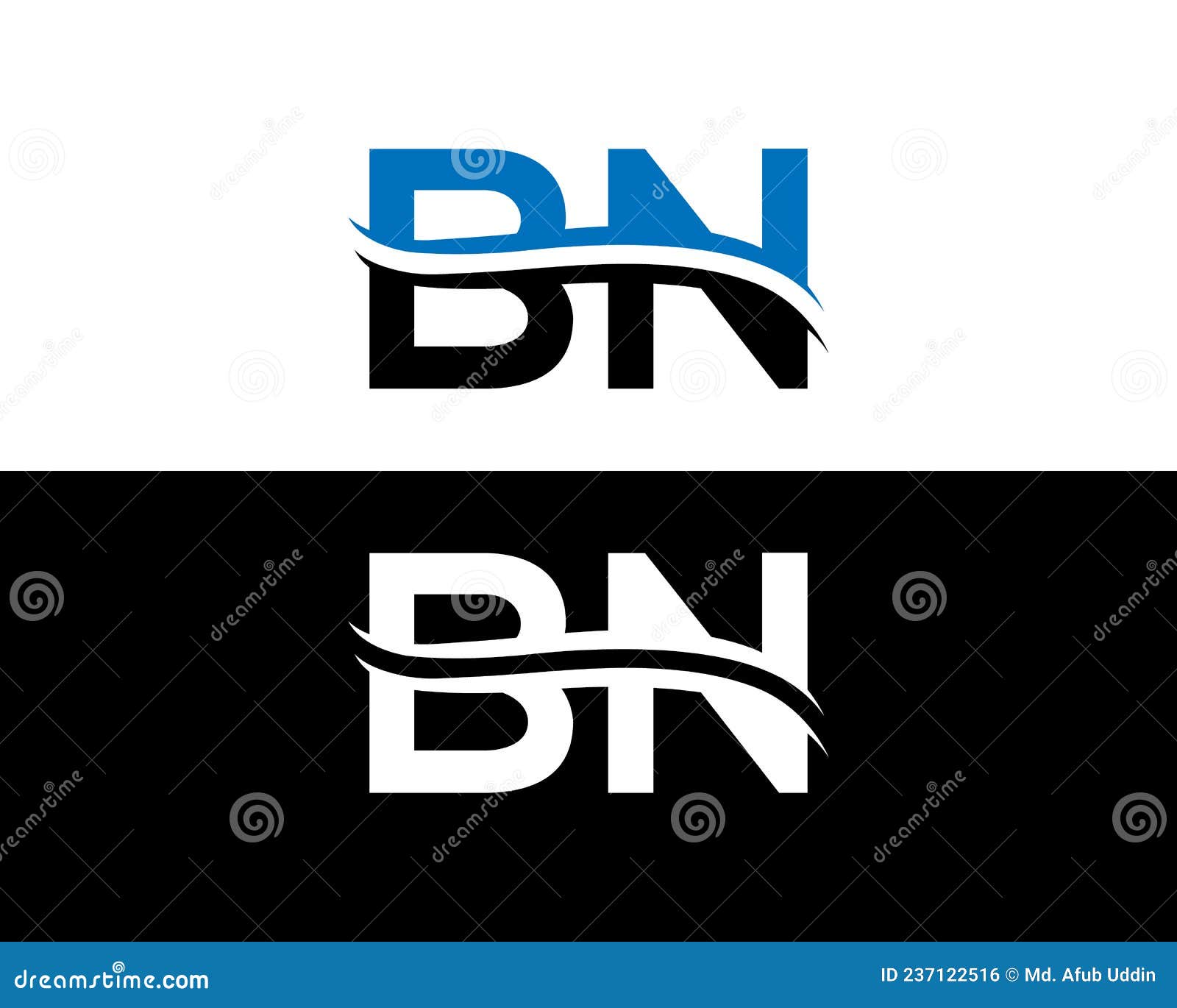 Creative BN Letter Logo Design Modern Stock Vector - Illustration of ...