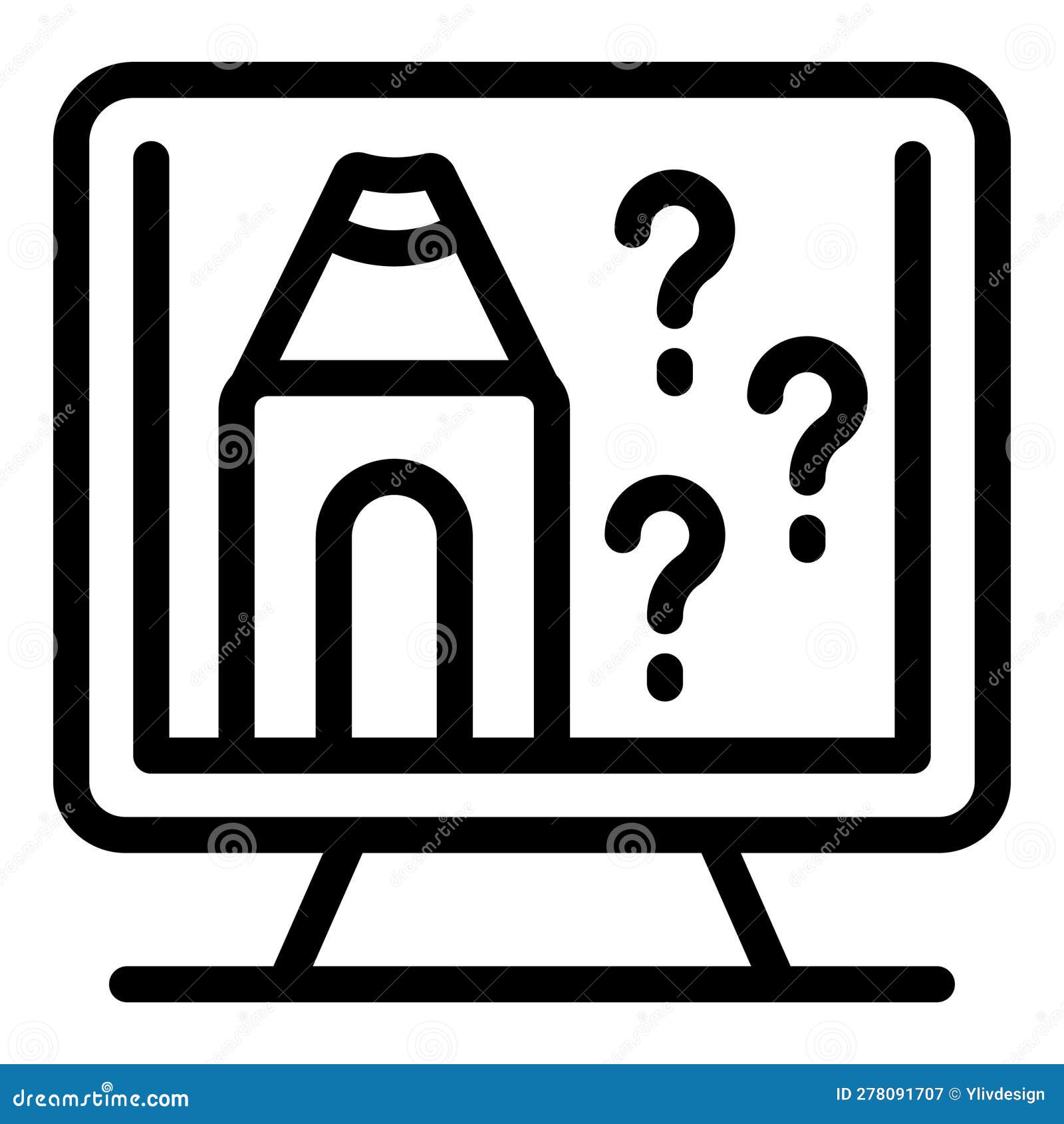 Creative Board Icon Outline Vector. Sad Computer Stock Illustration ...