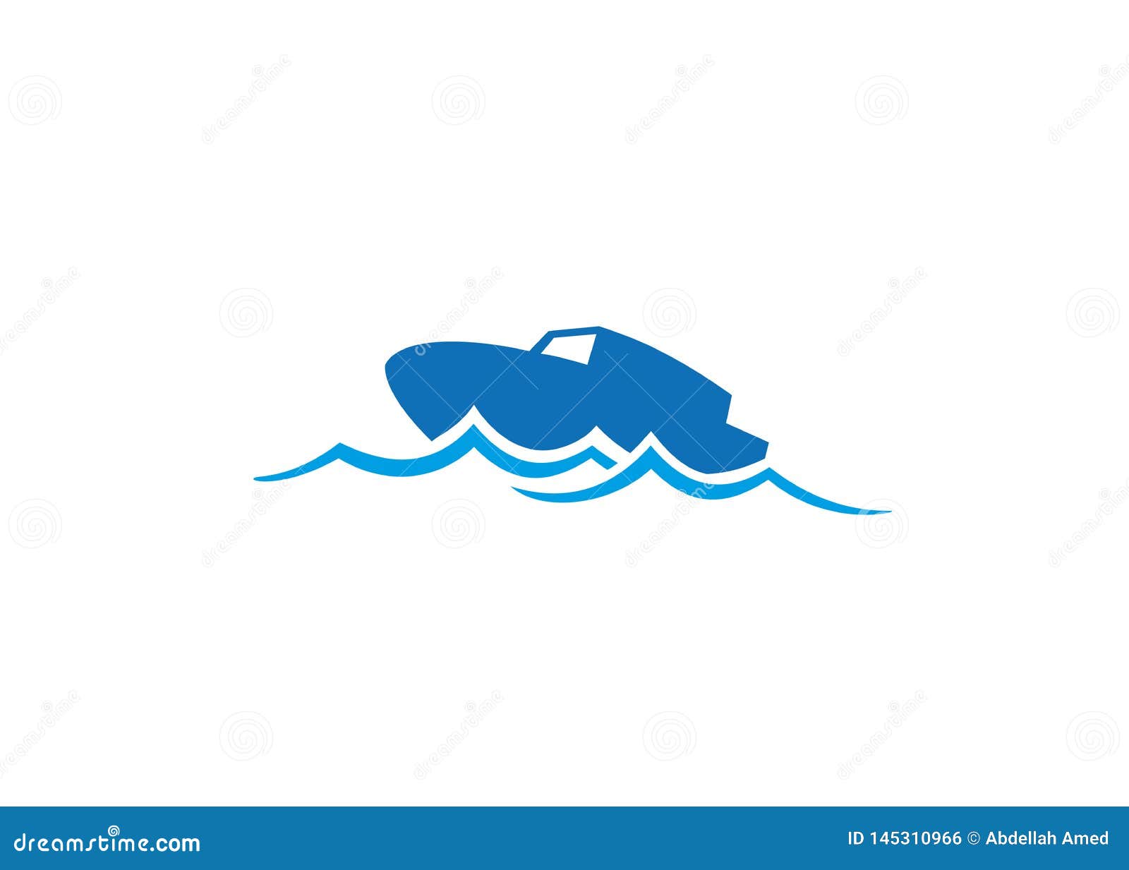Creative Boat Wave Logo stock vector. Illustration of water - 145310966