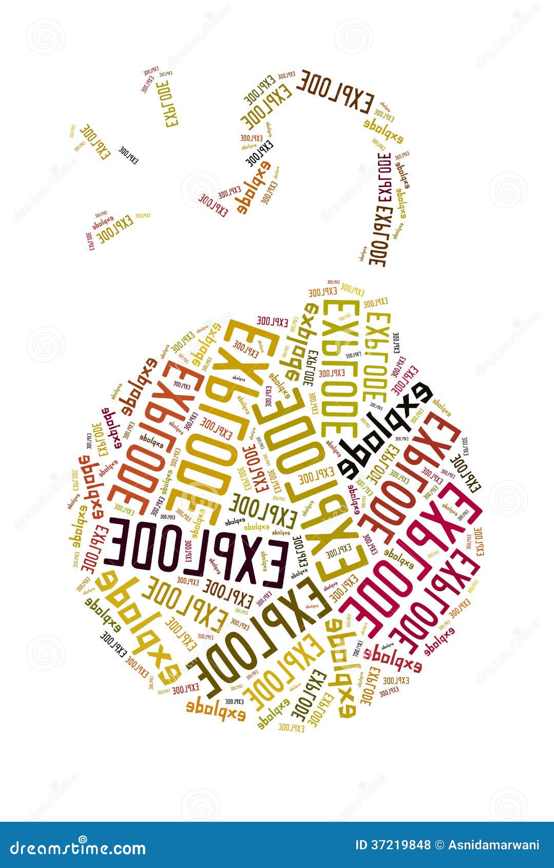 Creative bomb word cloud stock illustration. Illustration of beauty ...