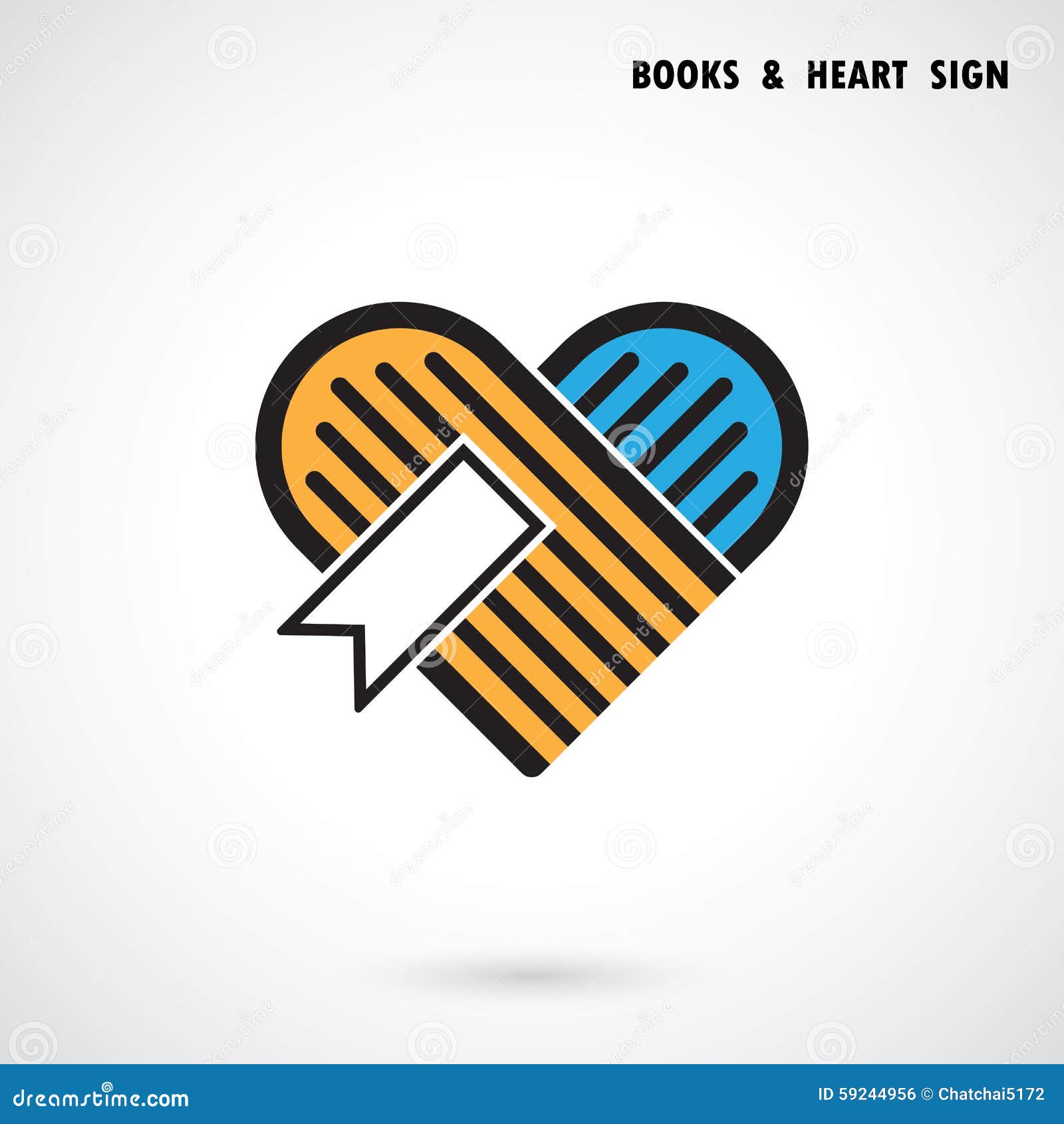 Creative Book and Heart Abstract Vector Logo Design.Book Store Stock ...