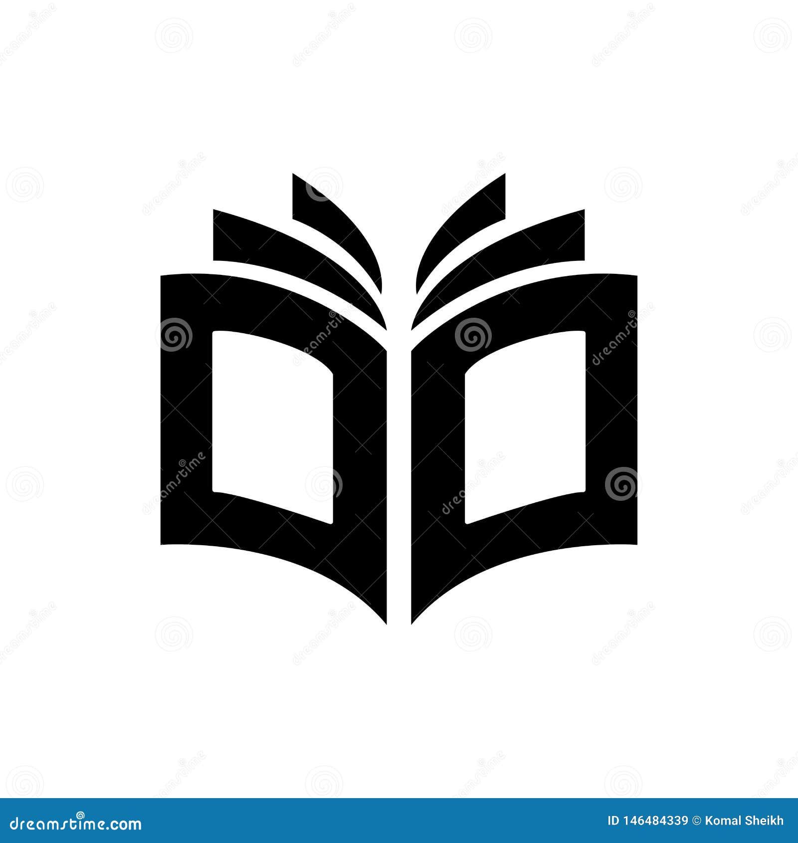 Creative Book Logo Vector Illustration Simple Black Icon Stock Vector ...